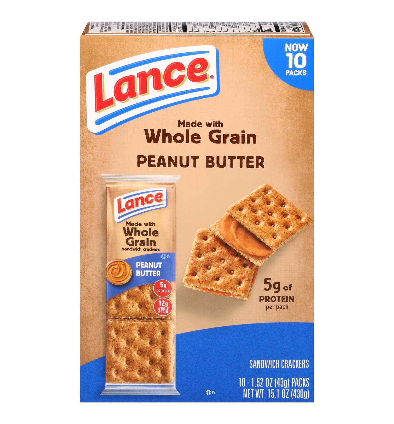 Lance Sandwich Crackers Whole Grain Peanut Butter - Shop Crackers ...