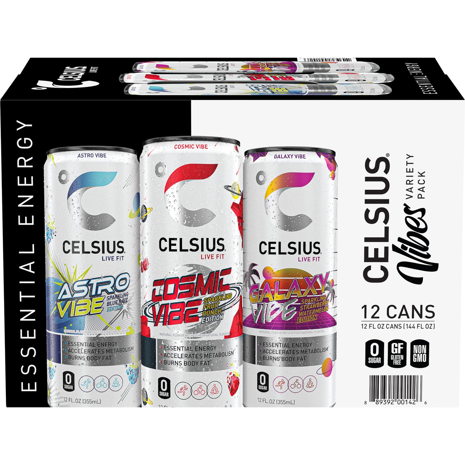 Celsius Sparkling Energy Drinks Variety Pack 12 pk Cans - Astro, Cosmic ...