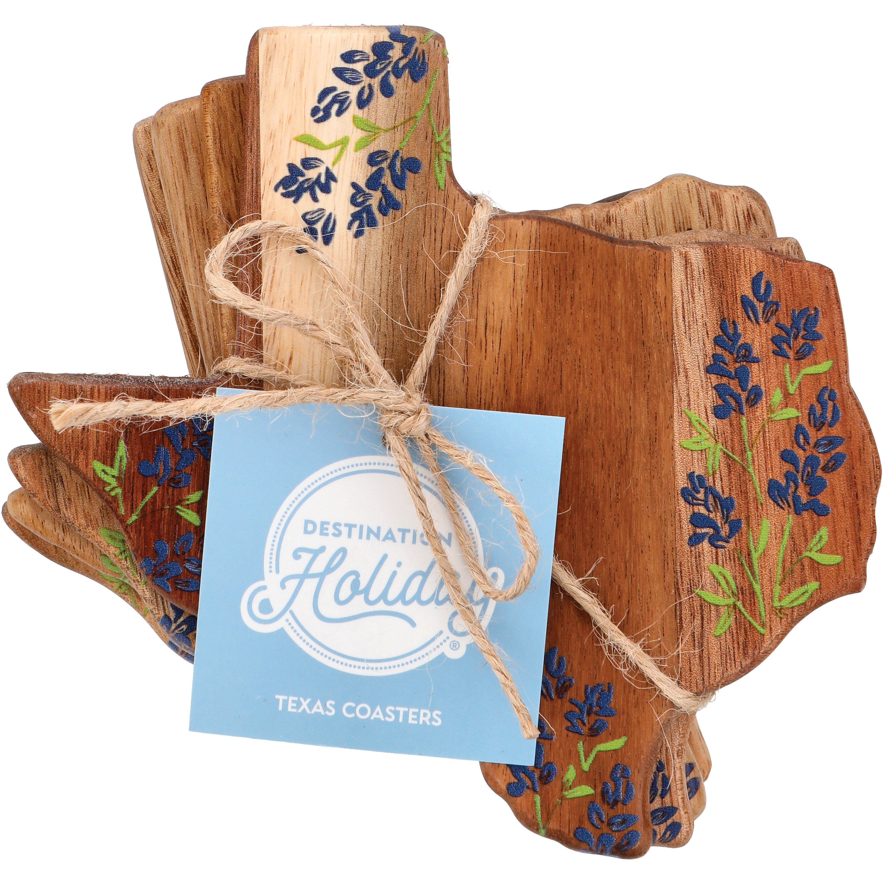 Destination Holiday Texas Bluebonnet Acacia Coasters, 5 in. - Shop Bar ...