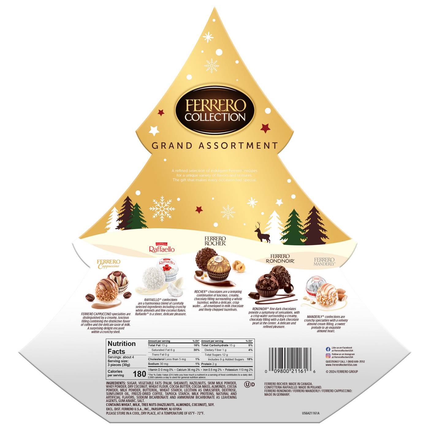 Ferrero Collection Grand Assortment Pralines Christmas Tree Gift Box ...