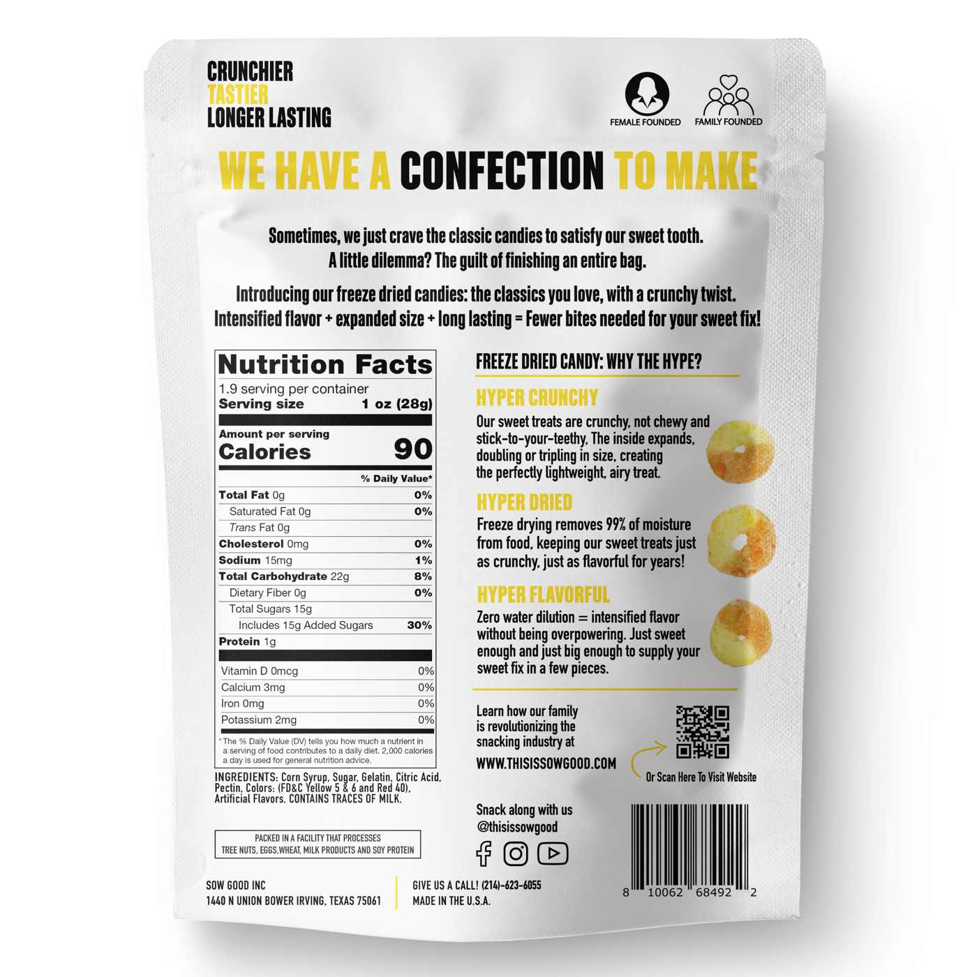 Sow Good Peach Perfect Freeze Dried Candy - Shop Candy at H-E-B