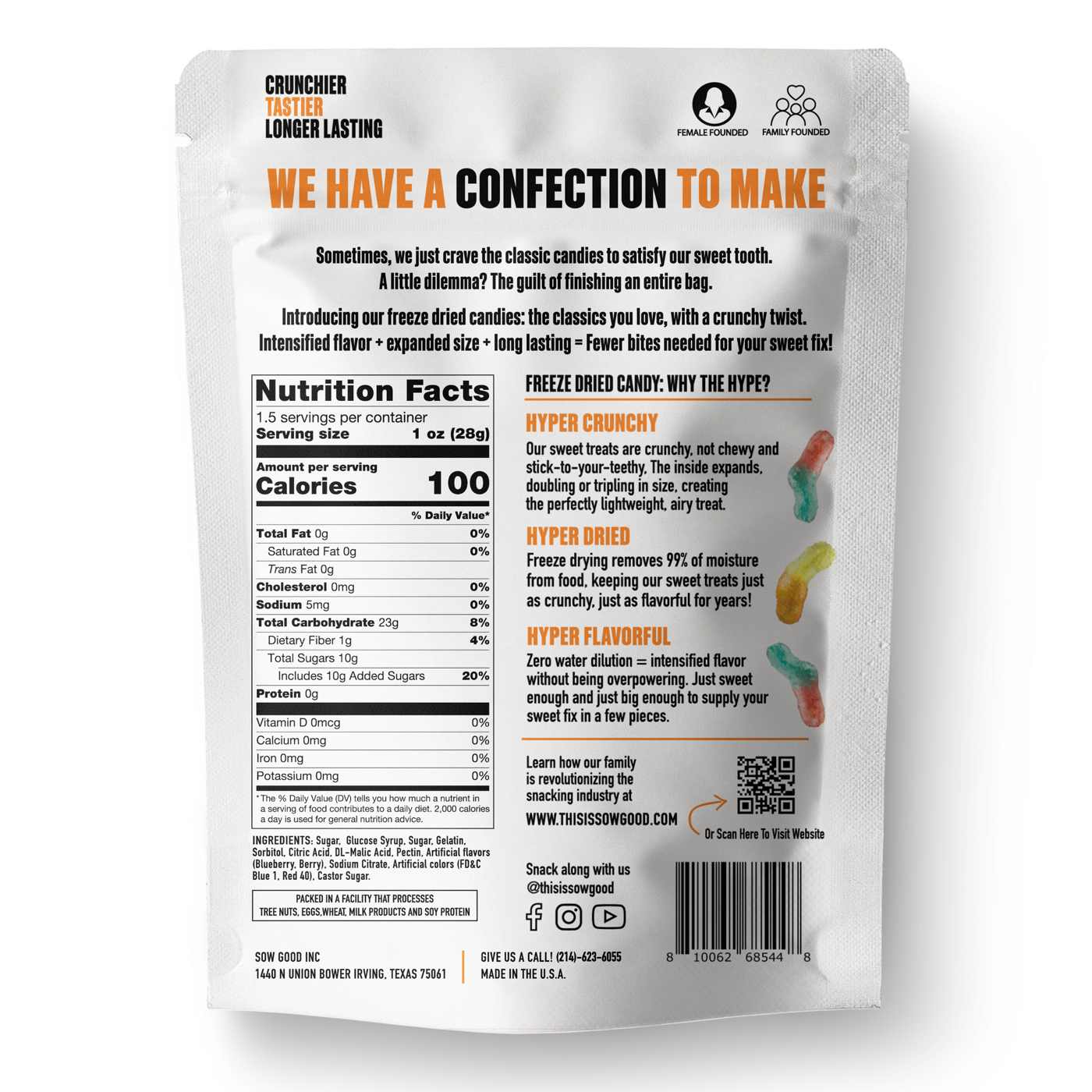 Sow Good Sweet Worms Freeze Dried Candy - Shop Candy at H-E-B