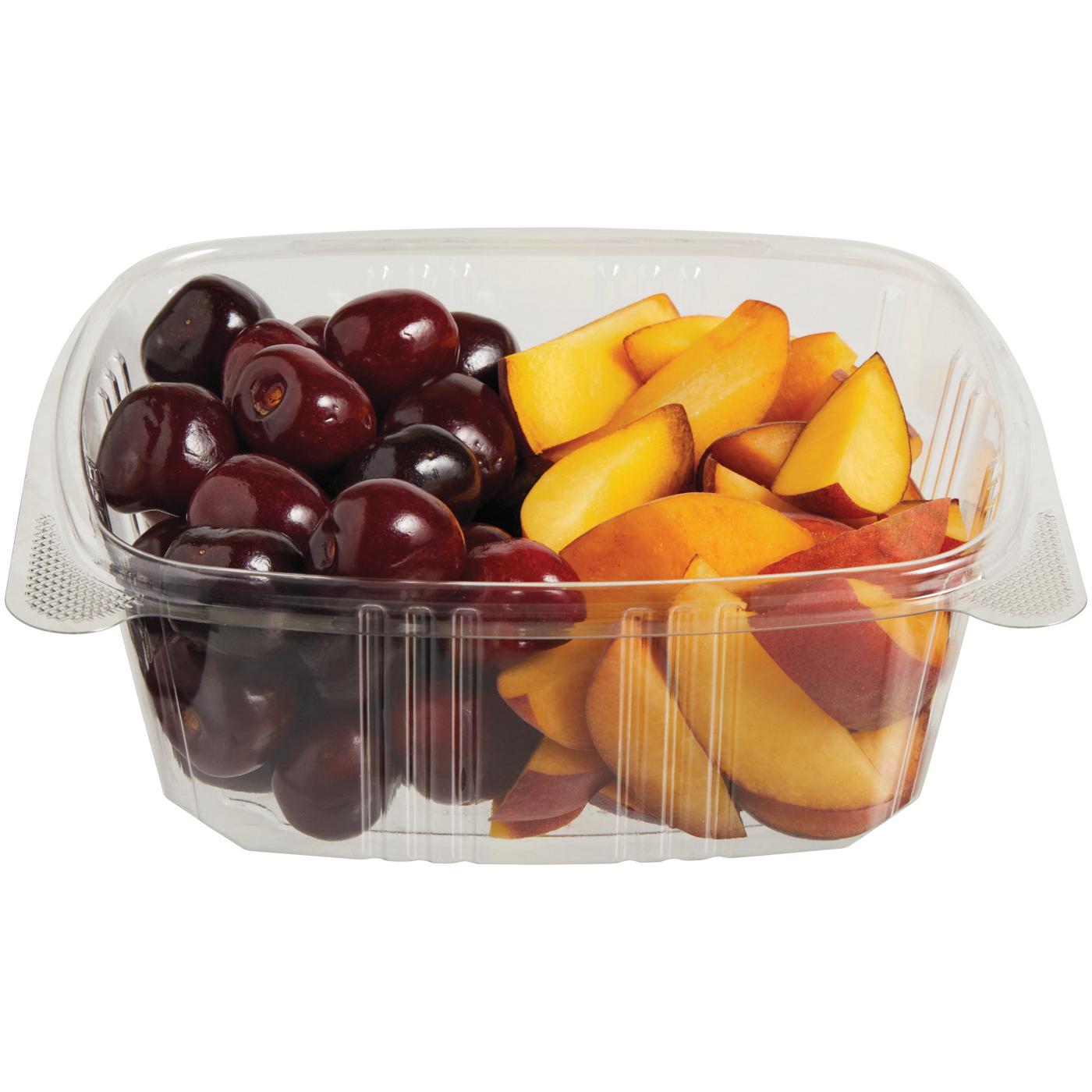 H-E-B Fresh Cut Peaches & Stemless Sweet Red Cherries - Large - Shop ...