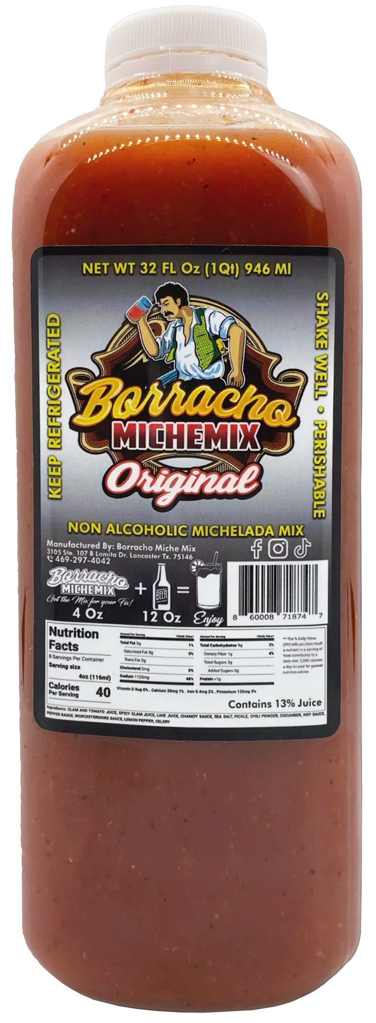 Borracho Miche Mix Original Michelada Mix, 32 oz | Central Market ...