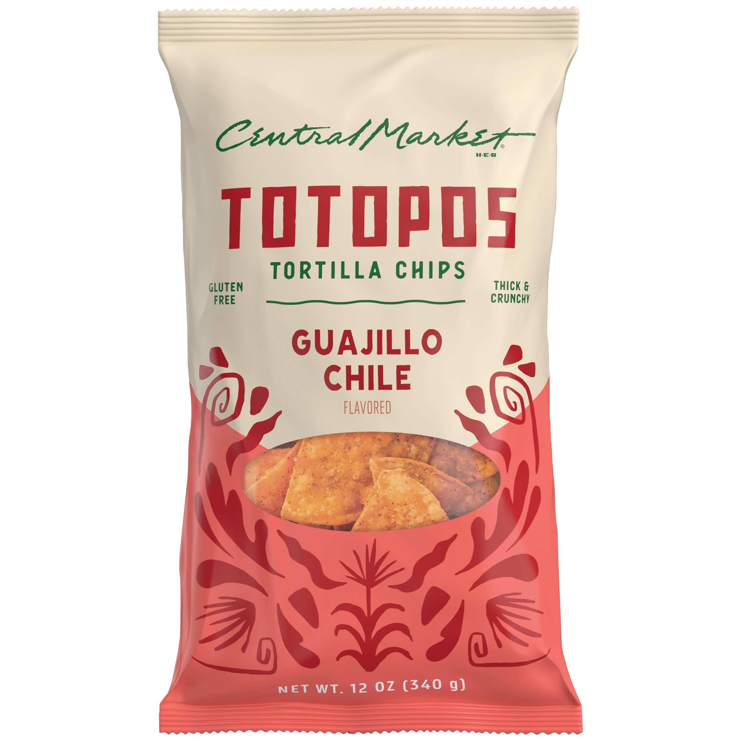 Central Market Totopos Tortilla Chips - Guajillo Chile, 12 oz | Central ...