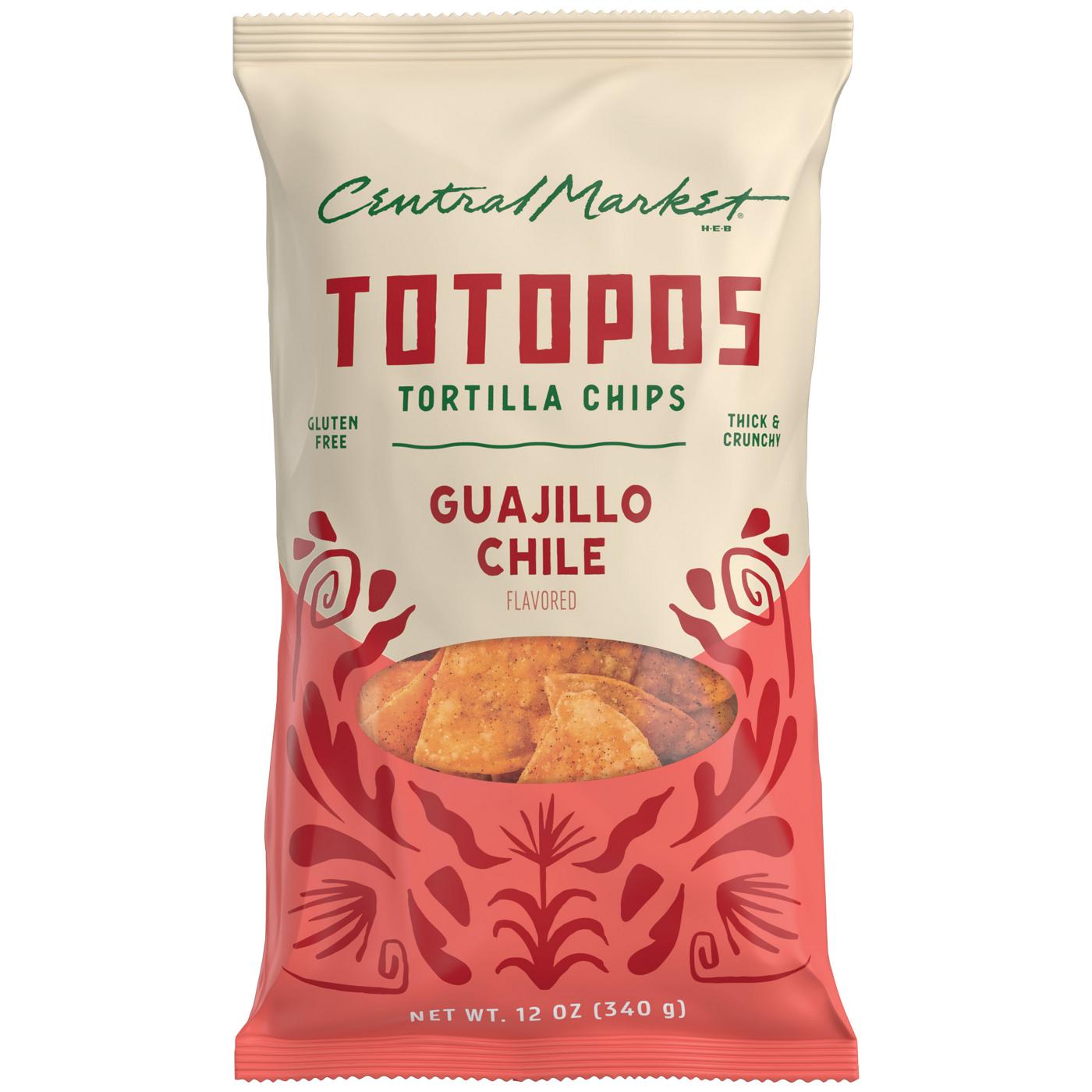 Central Market Totopos Tortilla Chips - Guajillo Chile - Shop Chips at ...
