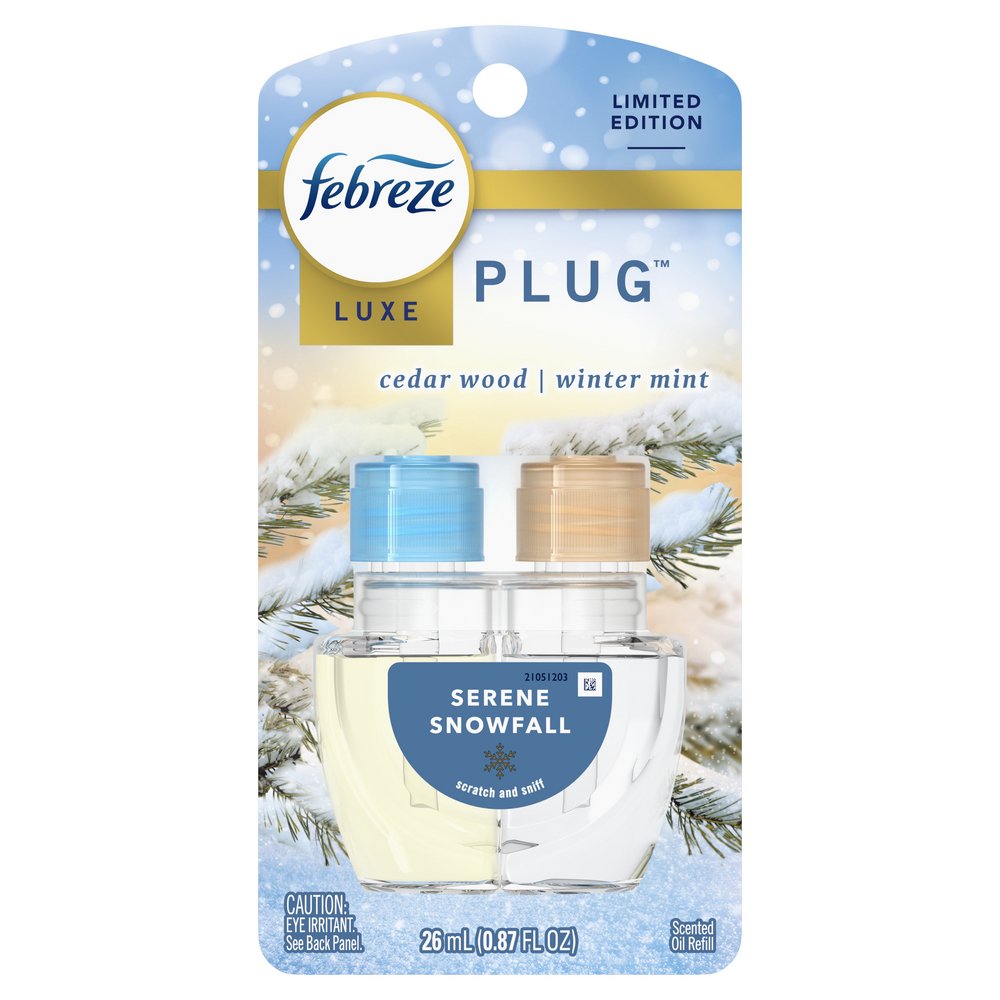 Febreze Limited Edition Luxe Plug Scented Oil Refill - Serene Snowfall ...