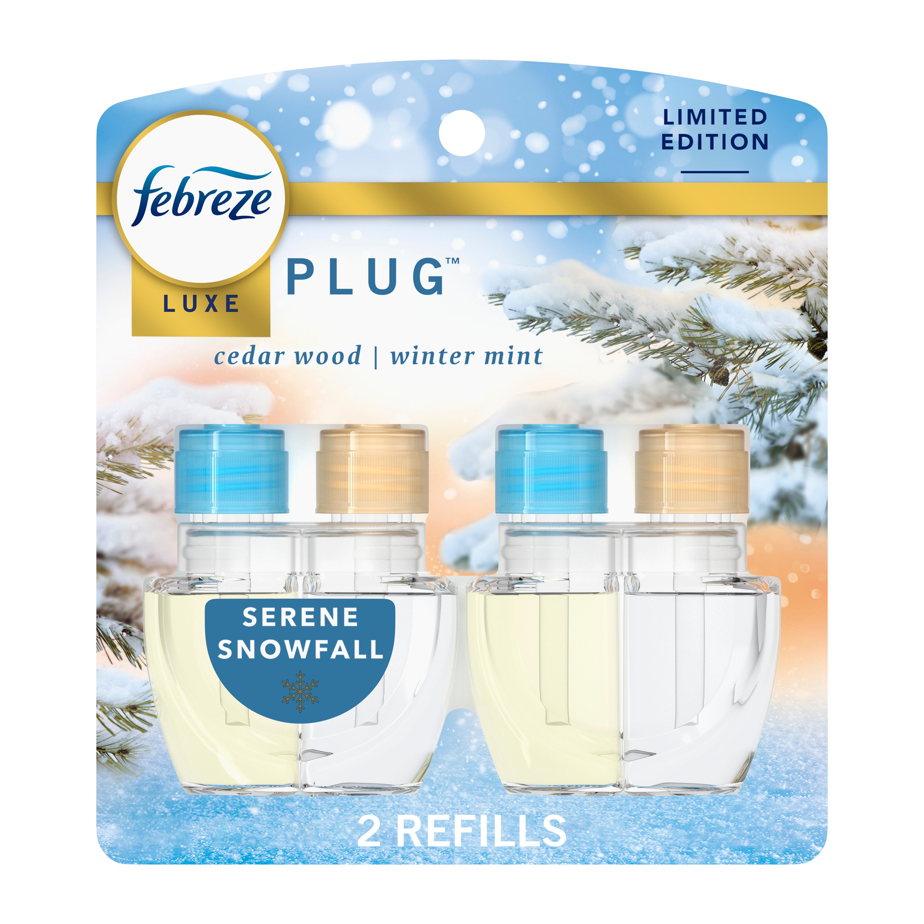 Febreze Limited Edition Luxe Plug Scented Oil Refill - Serene Snowfall ...