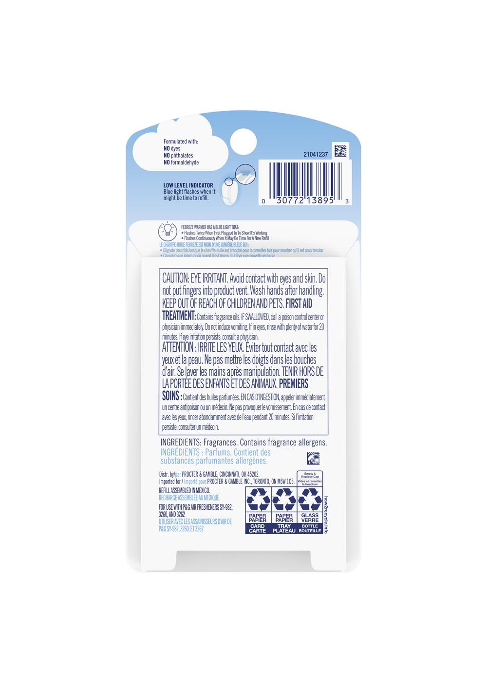 Febreze Odor-Fighting Fade Defy PLUG Air Freshener Oil Refill - Crisp ...