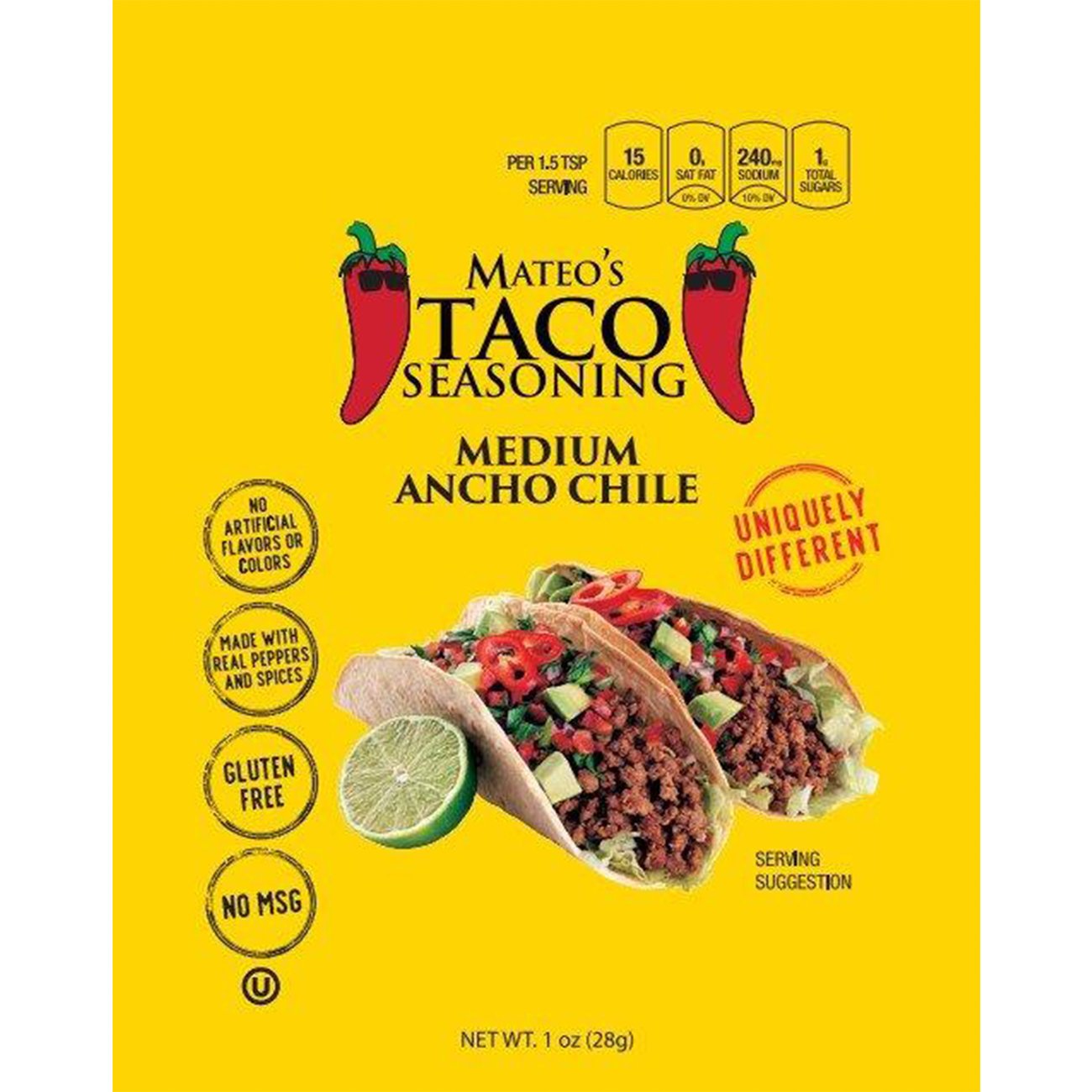 Mateo's Medium Ancho Chile Taco Seasoning - Shop Spice mixes at H-E-B