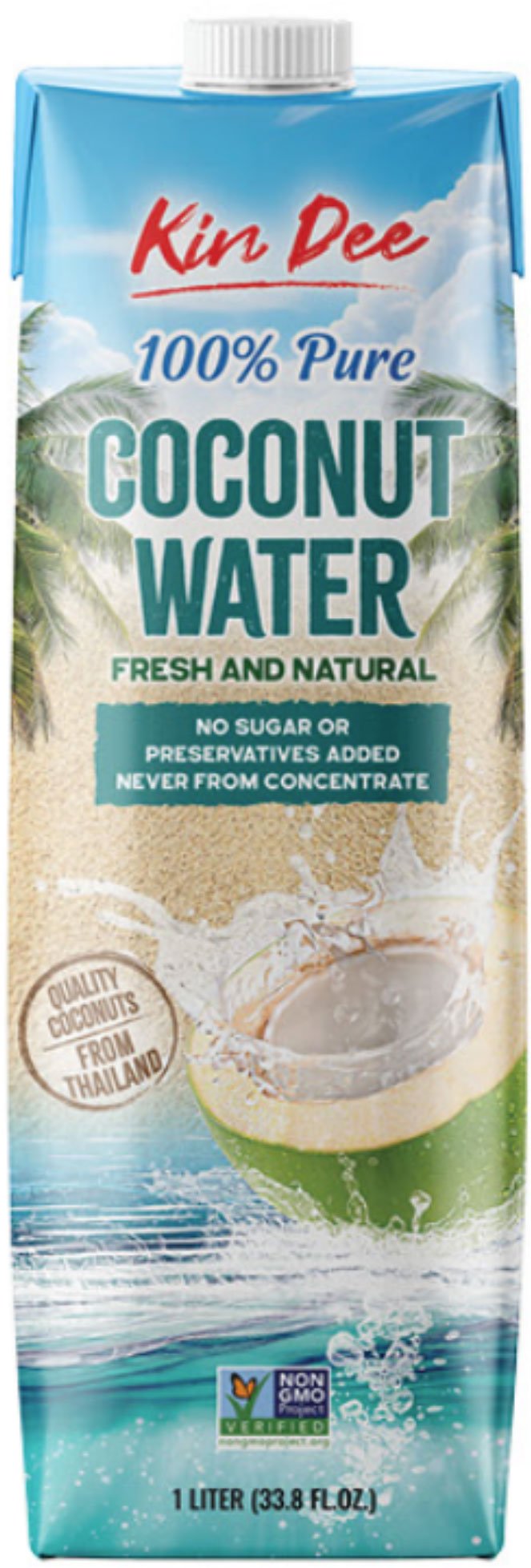 Kin Dee 100% Pure Coconut Water, 34 oz | Central Market - Really Into Food