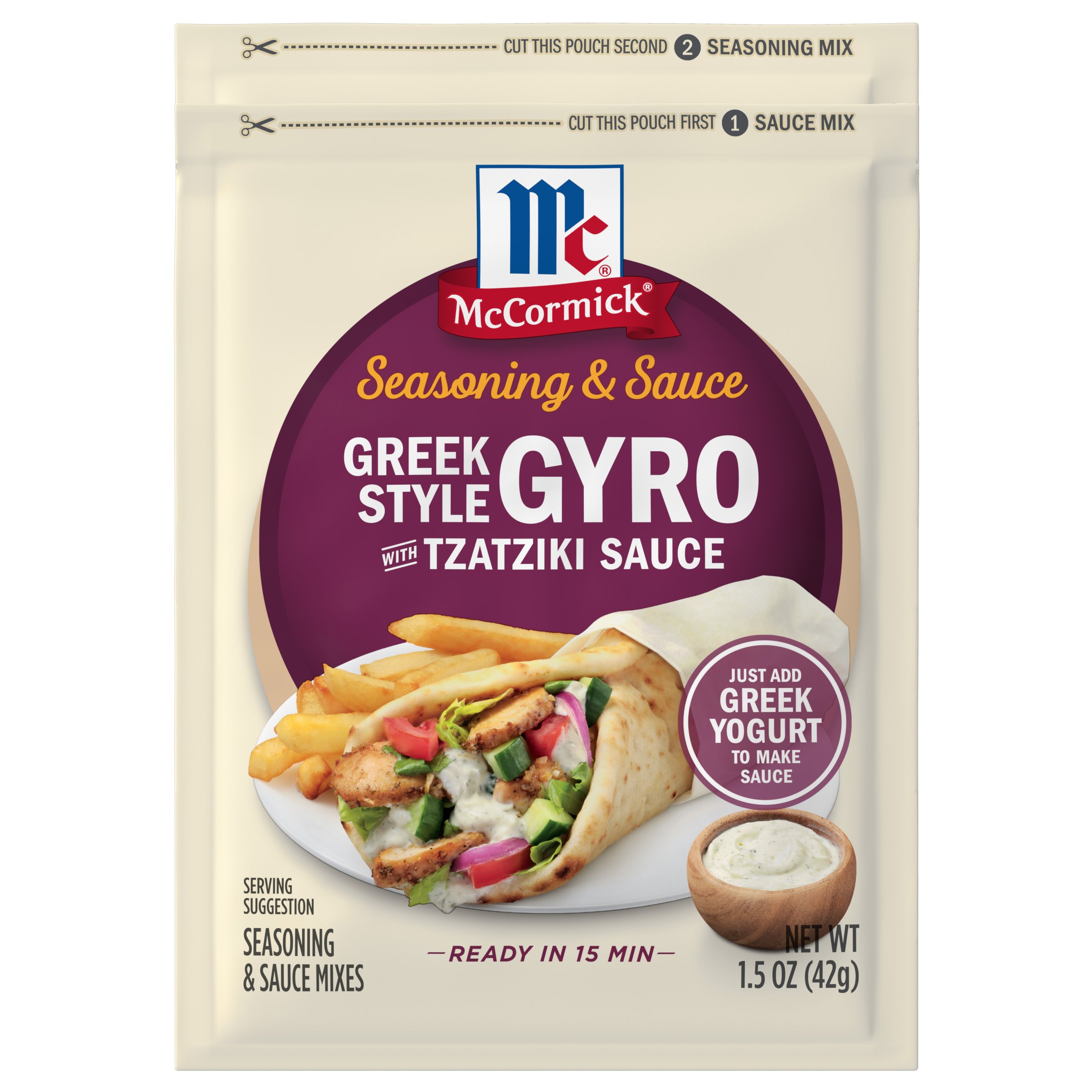 McCormick Greek Style Gyro Seasoning & Sauce Duo - Shop Cooking sauces ...