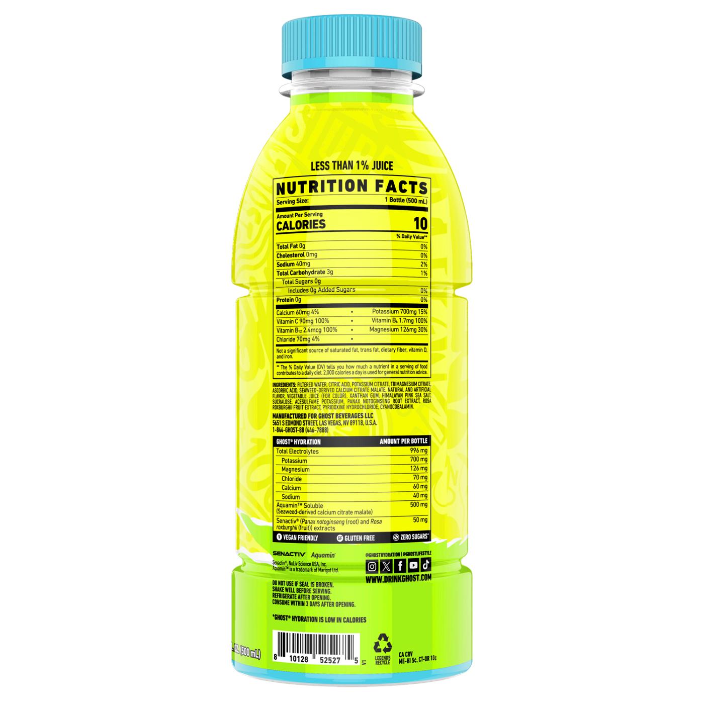 Ghost Zero Caffeine Hydration Drink - Lemon Lime - Shop Sports & energy ...