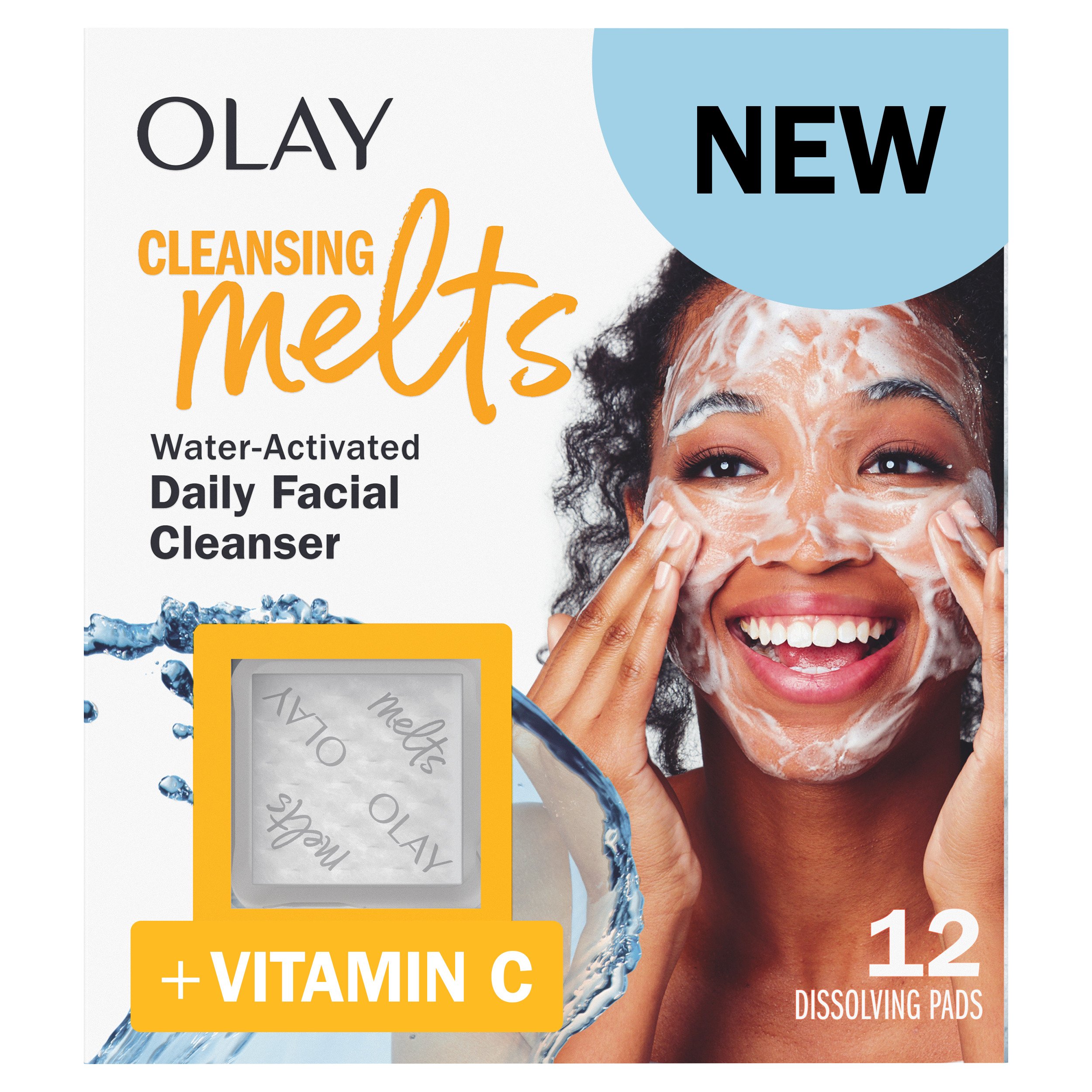 Olay Travel Size Cleansing Melts with Vitamin C Daily Facial Cleanser ...
