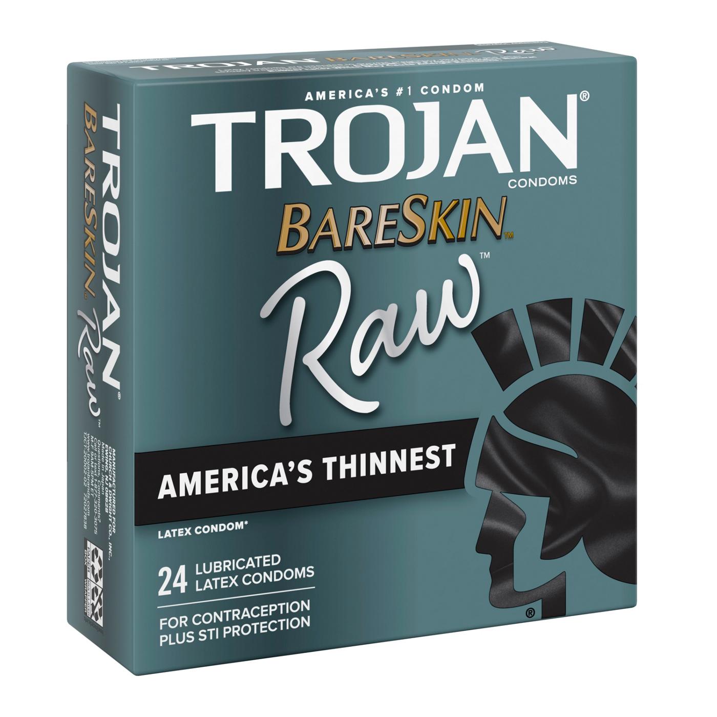 Trojan BareSkin Raw Lubricated Latex Condoms - Shop Condoms ...