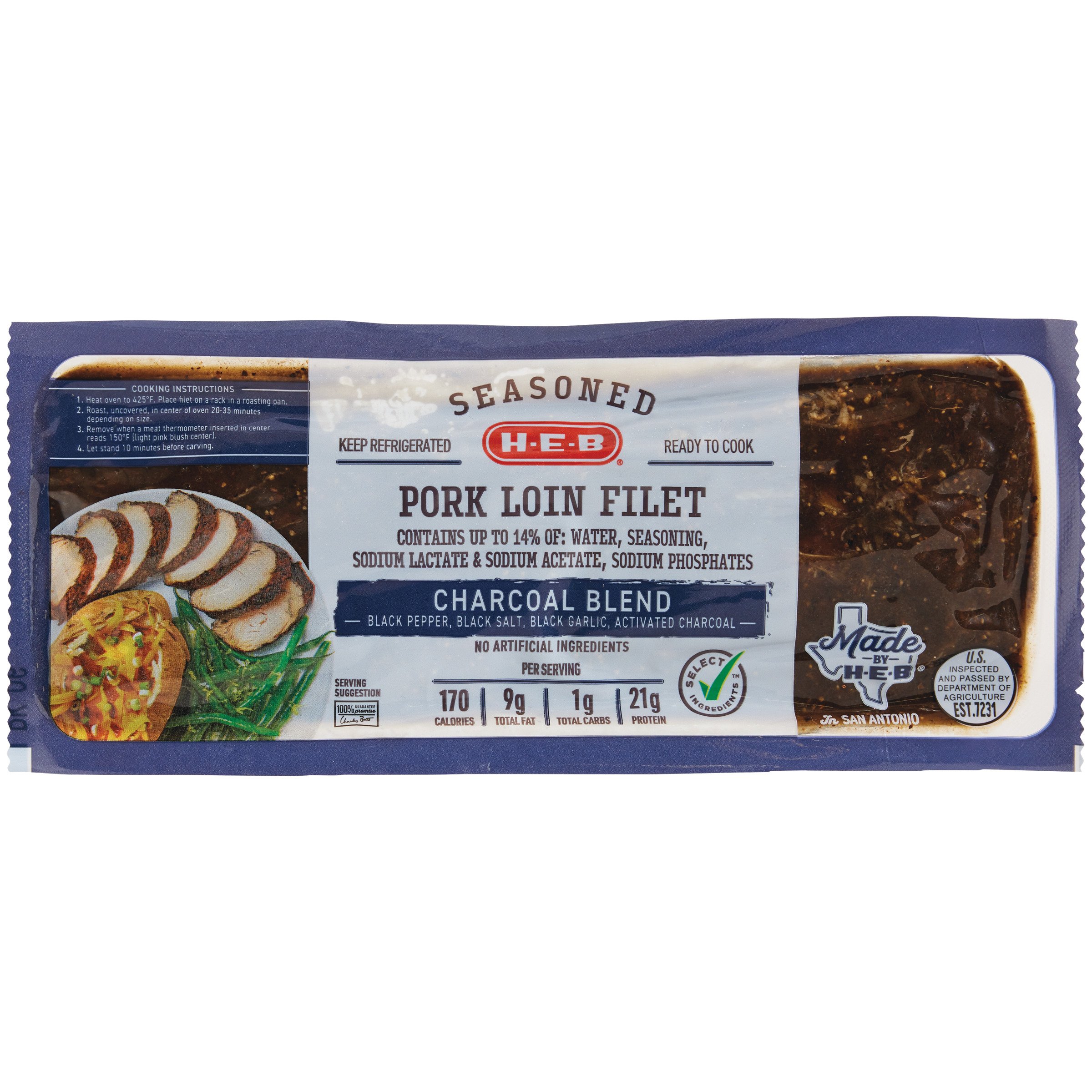 H-E-B Charcoal-Seasoned Pork Loin Filet - Shop Pork at H-E-B