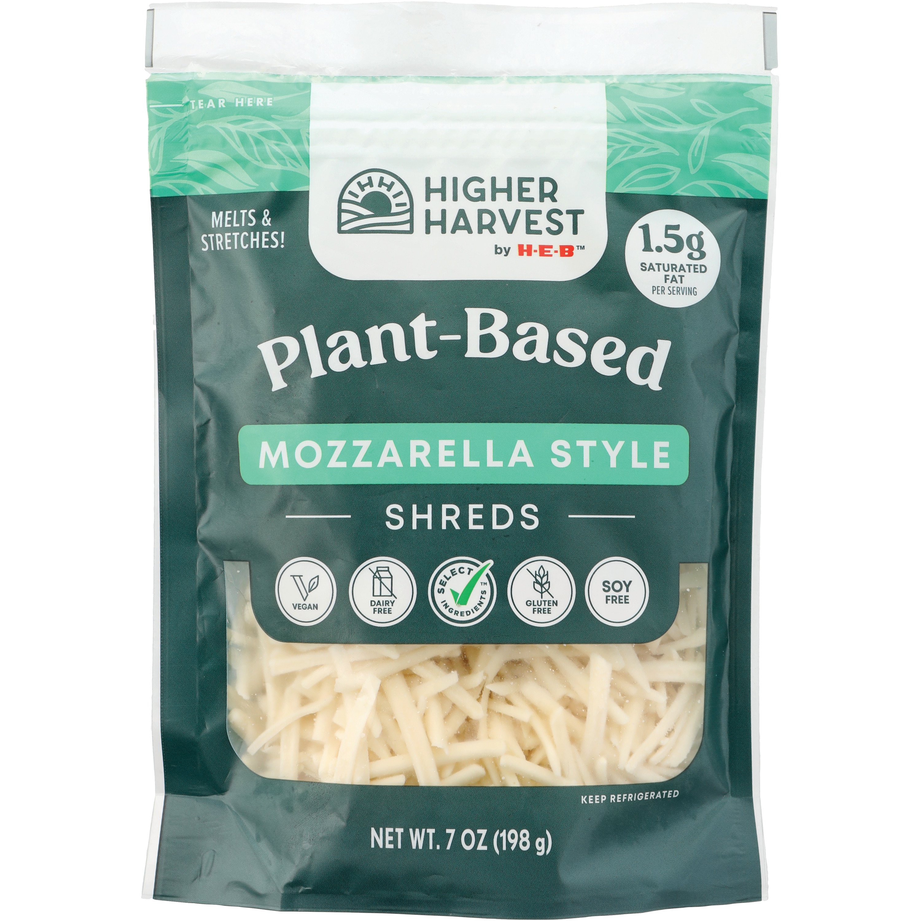 Higher Harvest by H-E-B Plant Based Mozzarella Cheese Shreds - Shop ...
