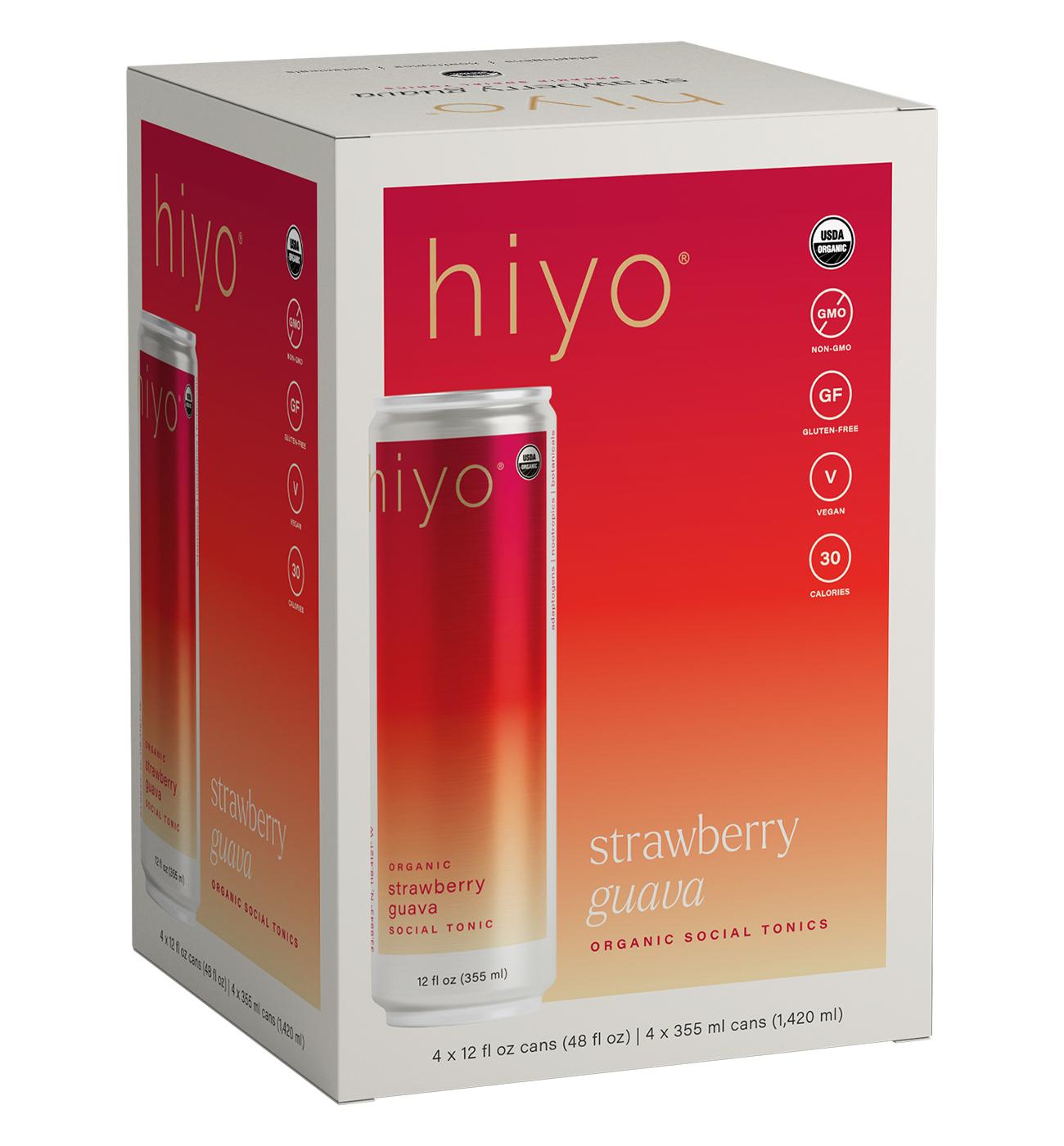 hiyo Organic Non-Alcoholic Social Tonic 4 pk Cans - Strawberry Guava ...
