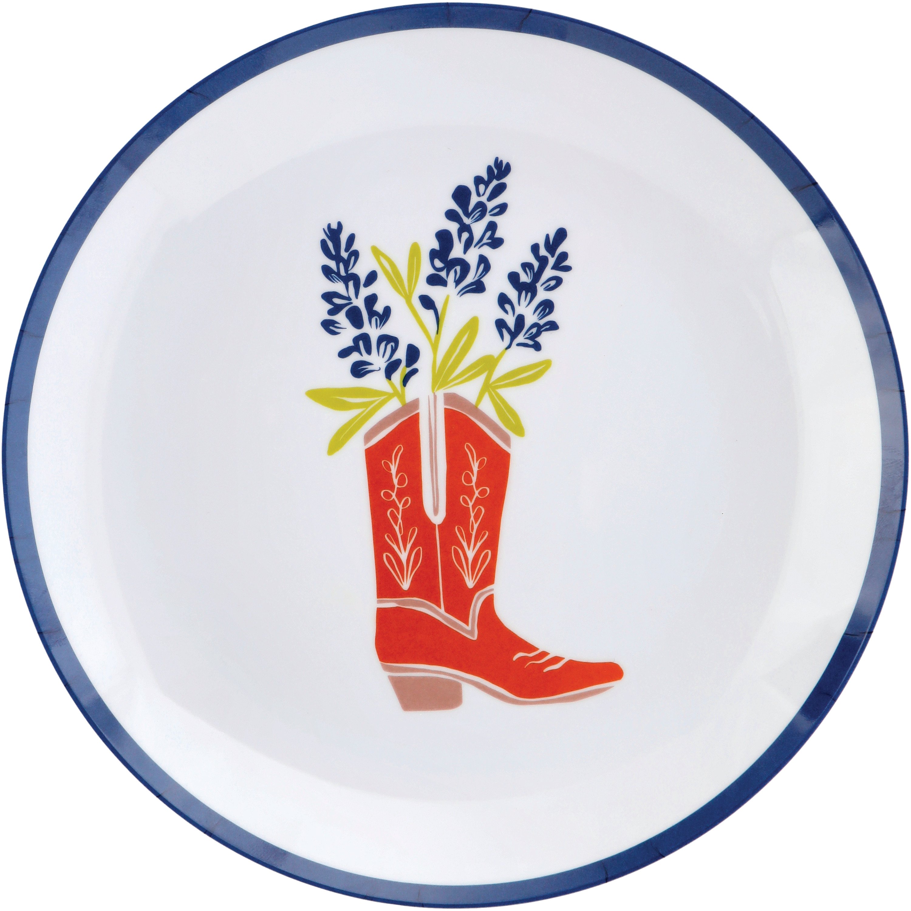 Destination Holiday Melamine Bluebonnet Boot Plate - Shop Seasonal ...