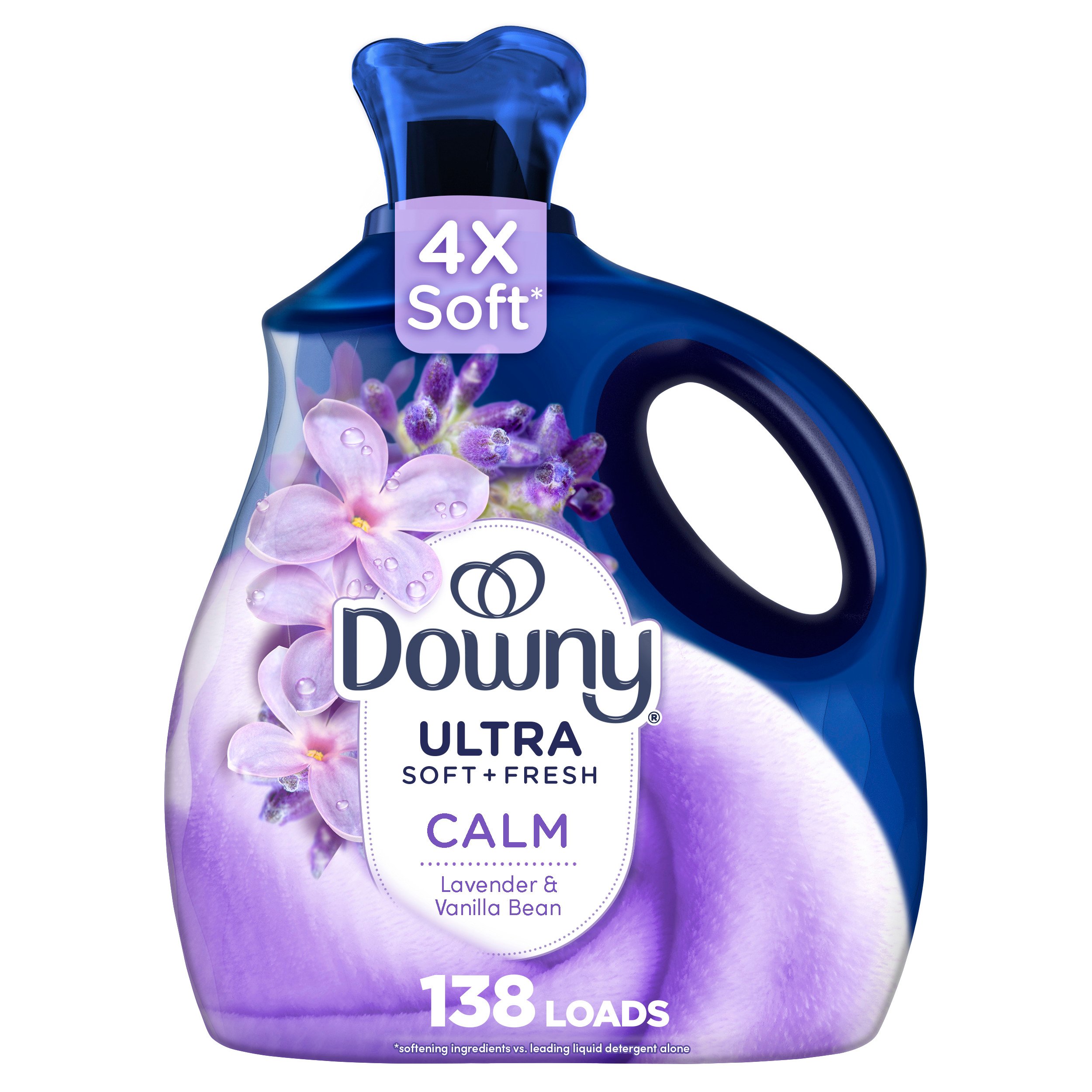 Downy Ultra Soft Plus Fresh Fabric Softener Liquid, 138 Loads, Calm Lavender & Vanilla Bean ...