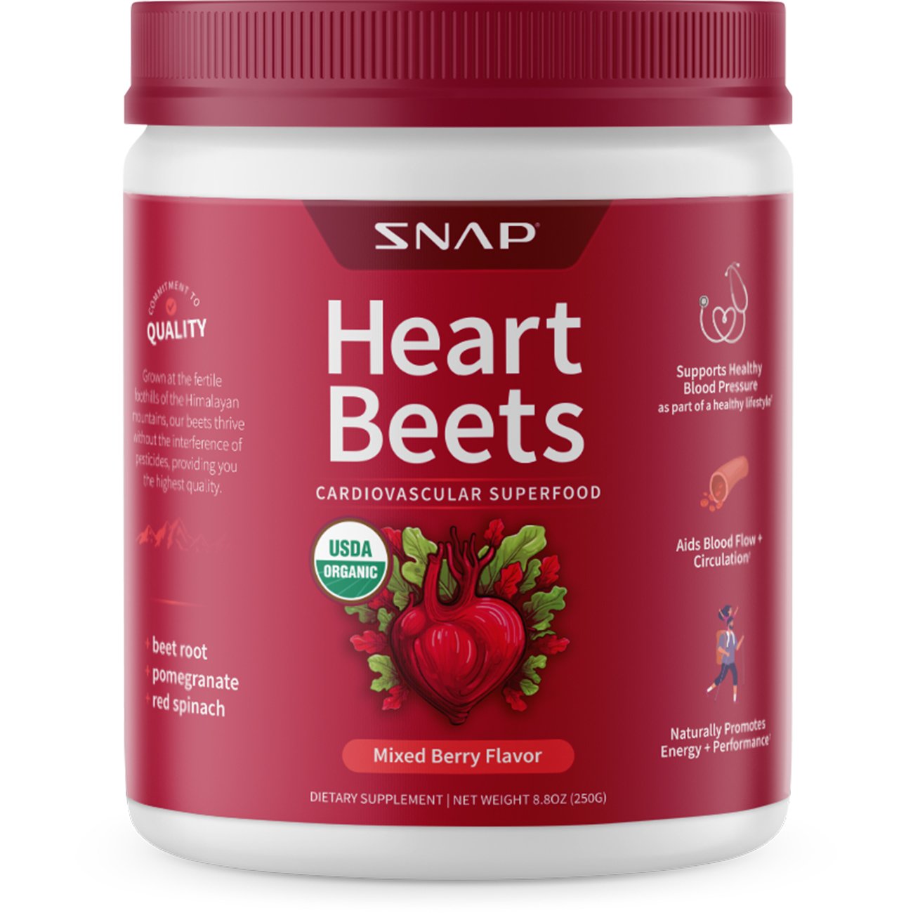 Snap Supplements Heart Beets Mixed Berry Powder - Shop Herbs ...