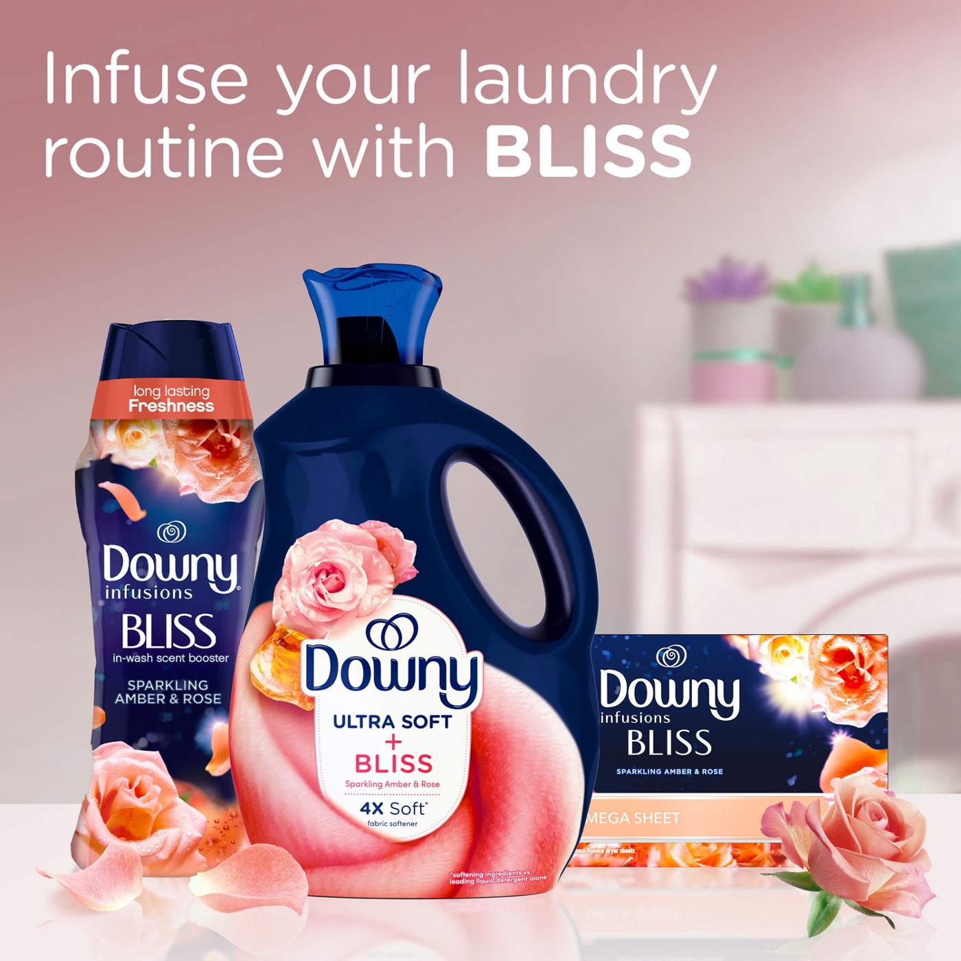 Downy Ultra Soft Plus Fresh Fabric Softener Liquid, 83 Loads, Bliss ...