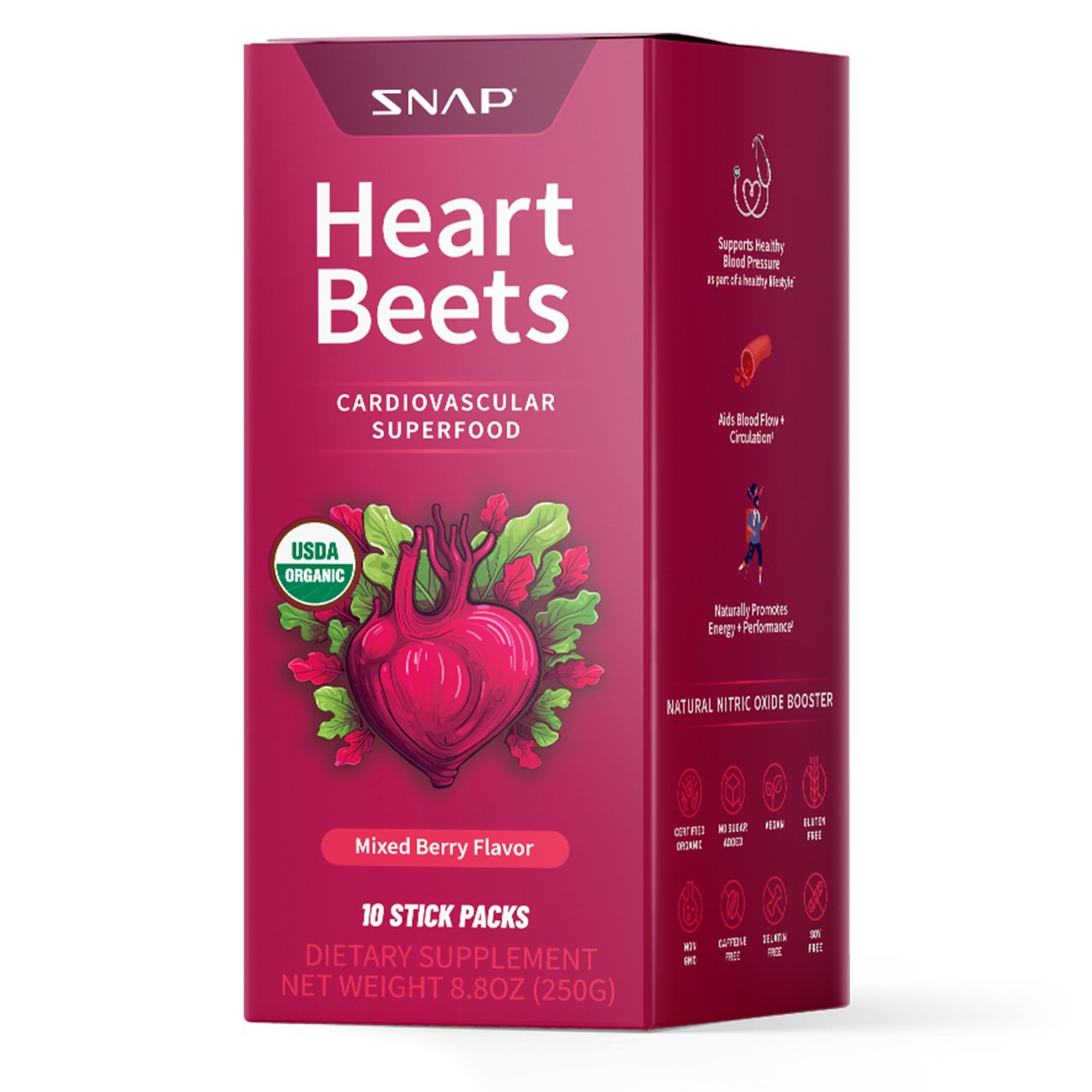 Snap Supplements Heart Beets Mixed Berry Stick Packs - Shop Herbs ...