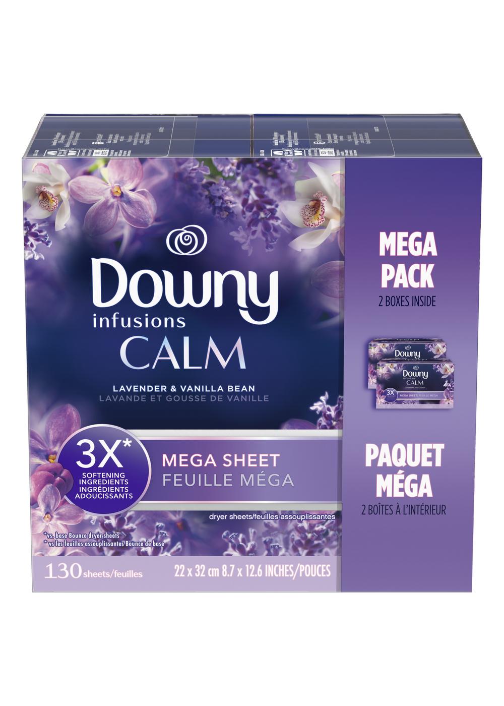 Downy Infusions Mega Dryer Sheets, Calm Lavender & Vanilla Scent - Shop ...