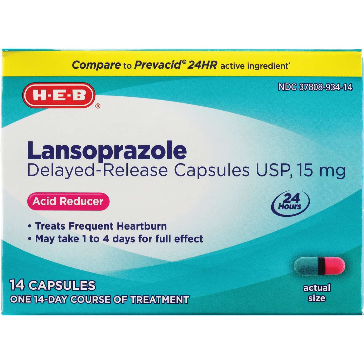 H-E-B Lansoprazole Acid Reducer Capsules 15mg - Shop Digestion & nausea ...