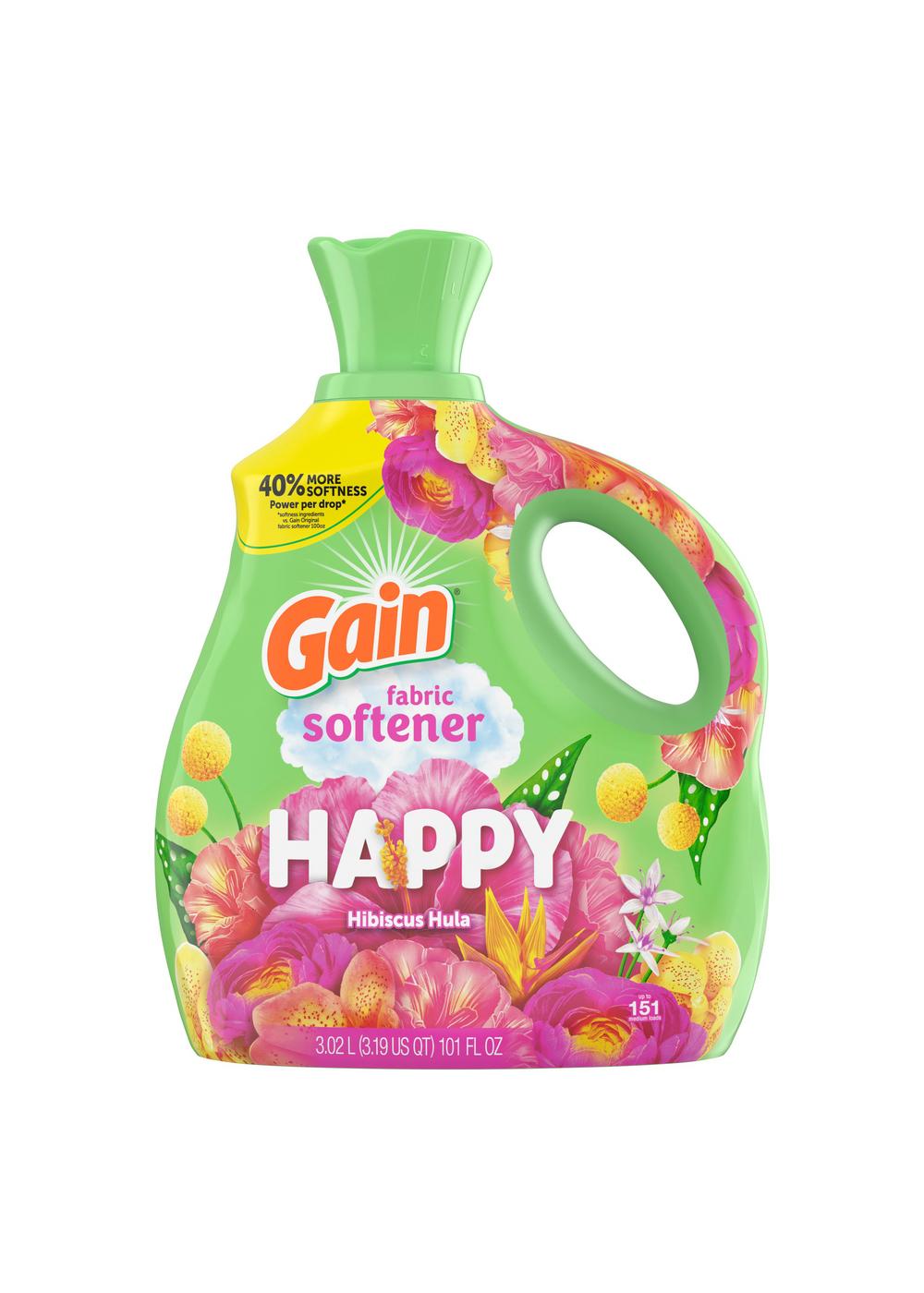 Gain Liquid Fabric Softener, 151 Loads, Happy Hibiscus Hula Scent ...