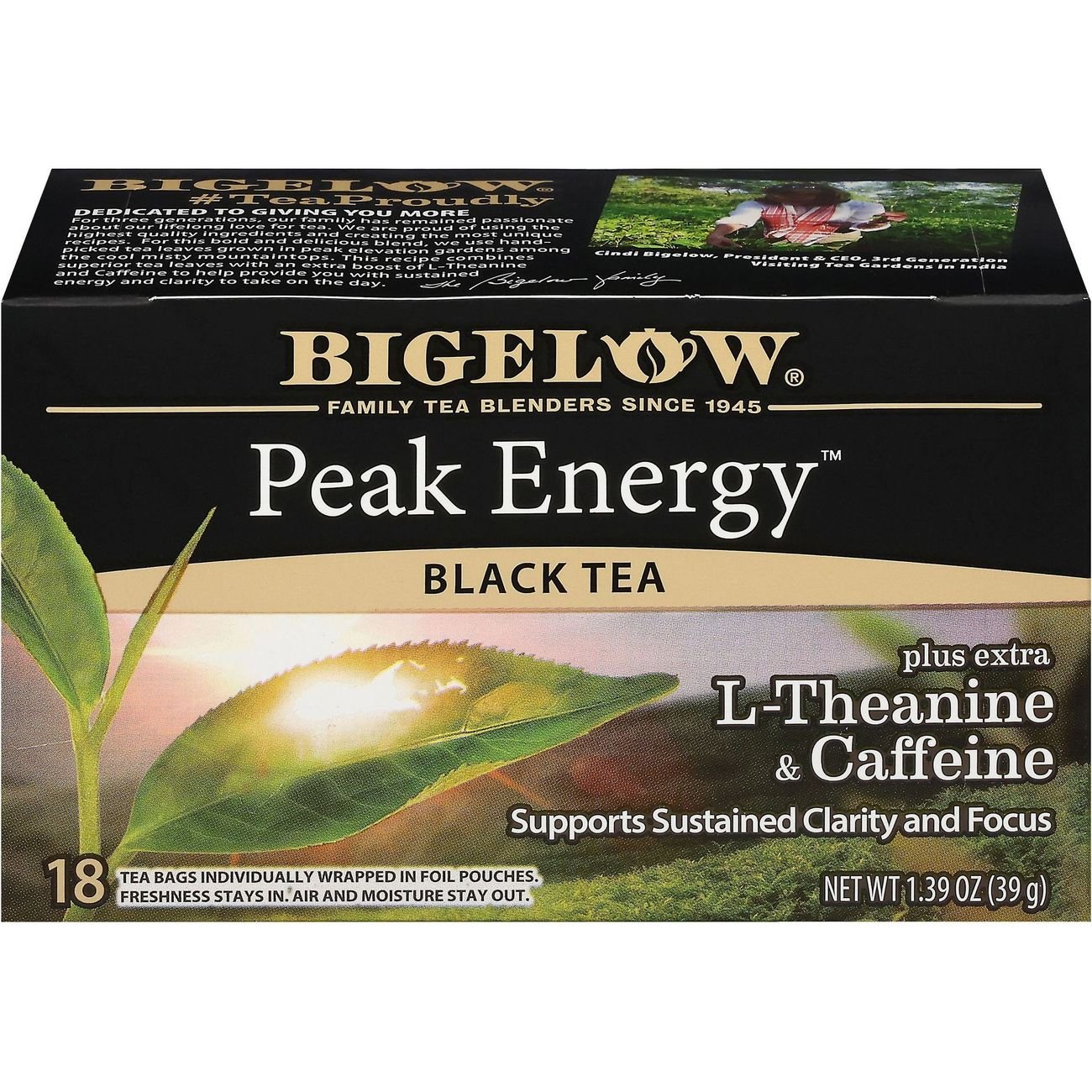 Bigelow Peak Energy Black Tea Plus L-Theanine & Caffeine - Shop Tea at ...