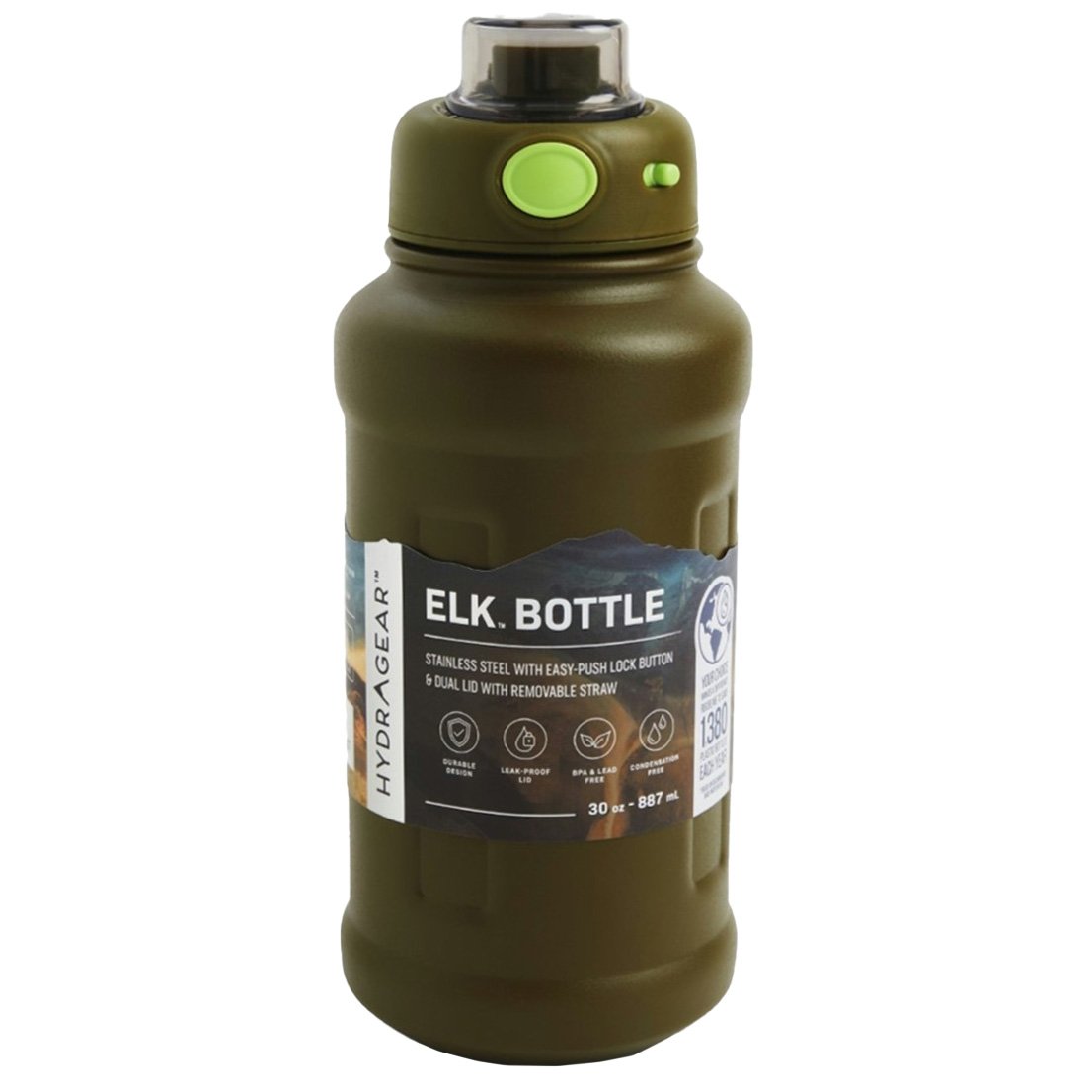 Hydragear Elk Water Bottle - Army Green - Shop Travel & to-go at H-E-B