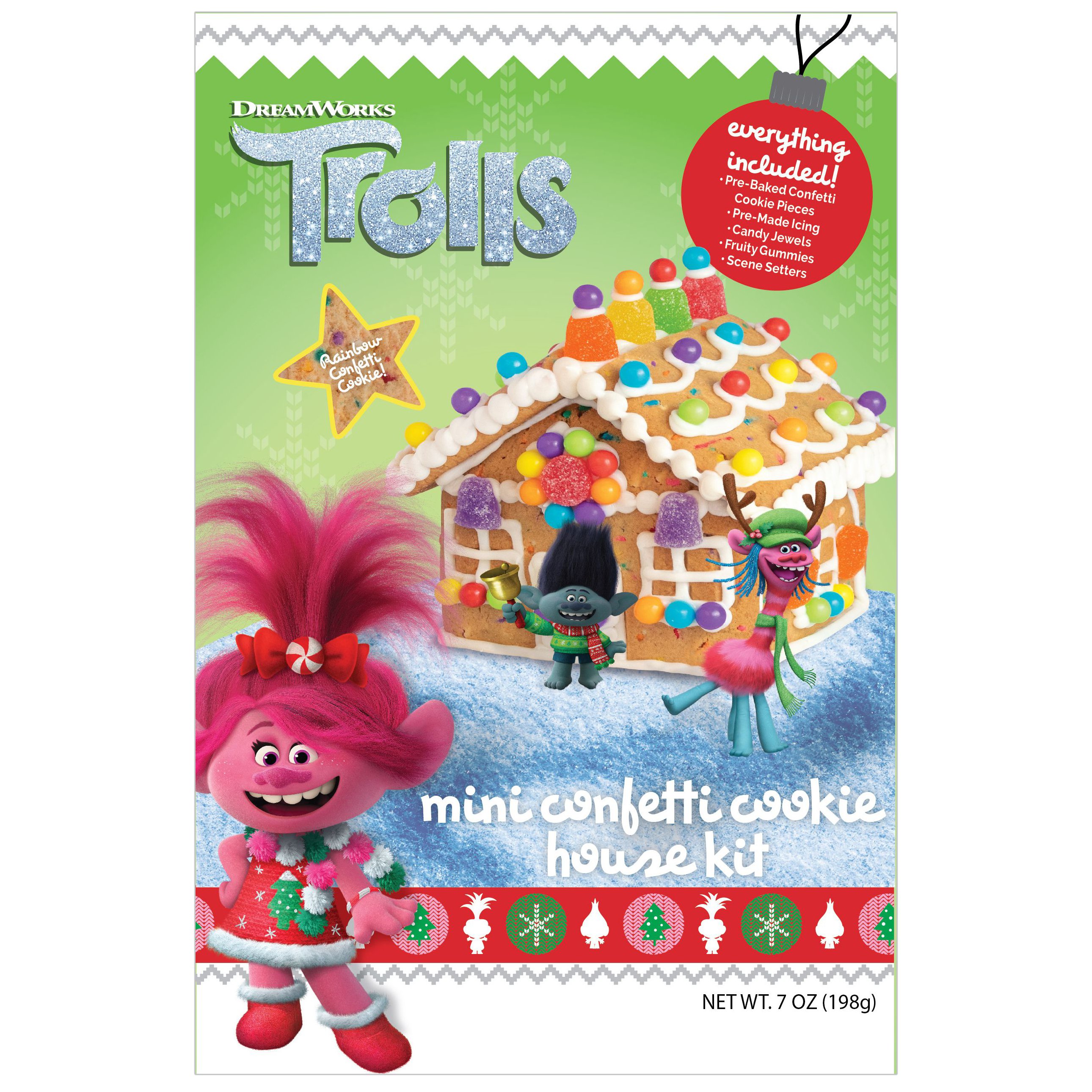 Cookies United DreamWorks Trolls Mini Christmas Confetti Cookie House ...