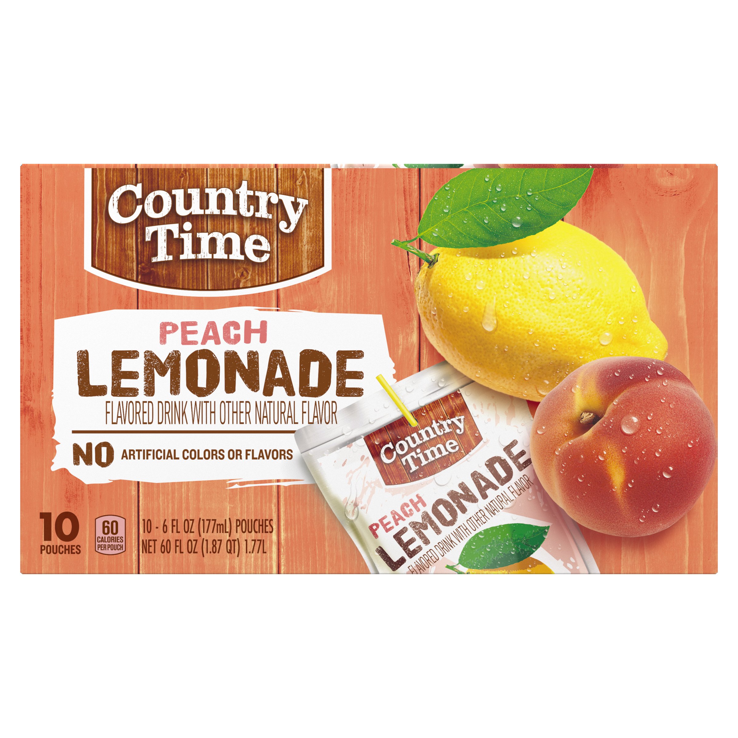 Country Time Peach Lemonade 10 pk Pouches - Shop Juice at H-E-B