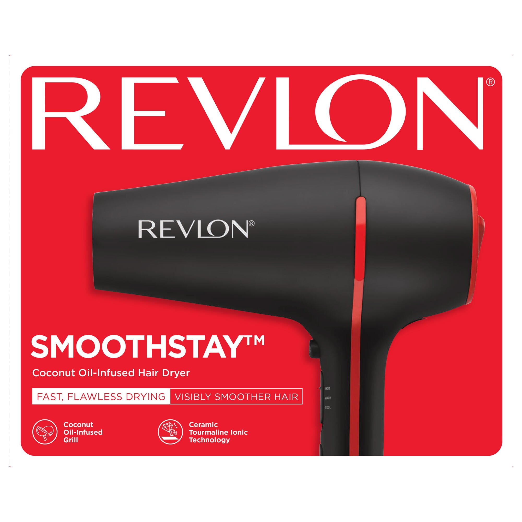Revlon SmoothStay Coconut Oil Infused Hair Dryer - Shop Hair dryers at ...