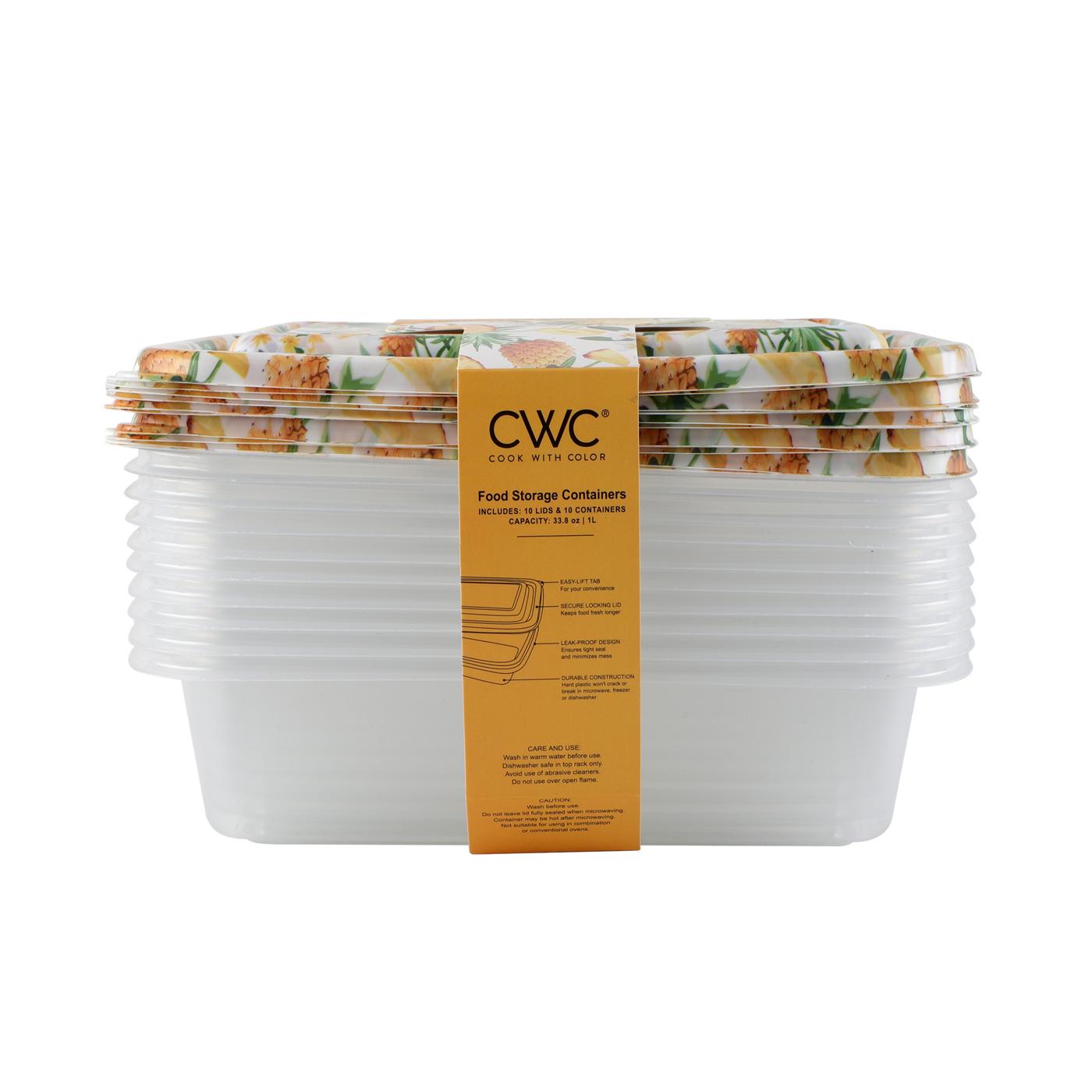Cook With Color Pineapple Rectangle Food Storage Containers & Lids, 10 ... Cook With Color Pineapple Rectangle Food Storage Containers & Lids, 10 ...