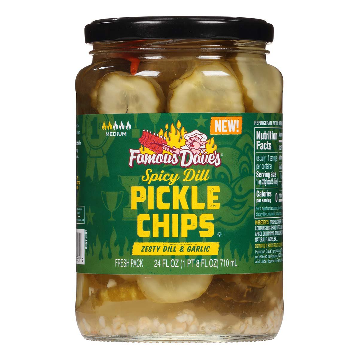 Famous Dave's Spicy Dill Pickle Chips - Shop Pickles & cucumber at H-E-B