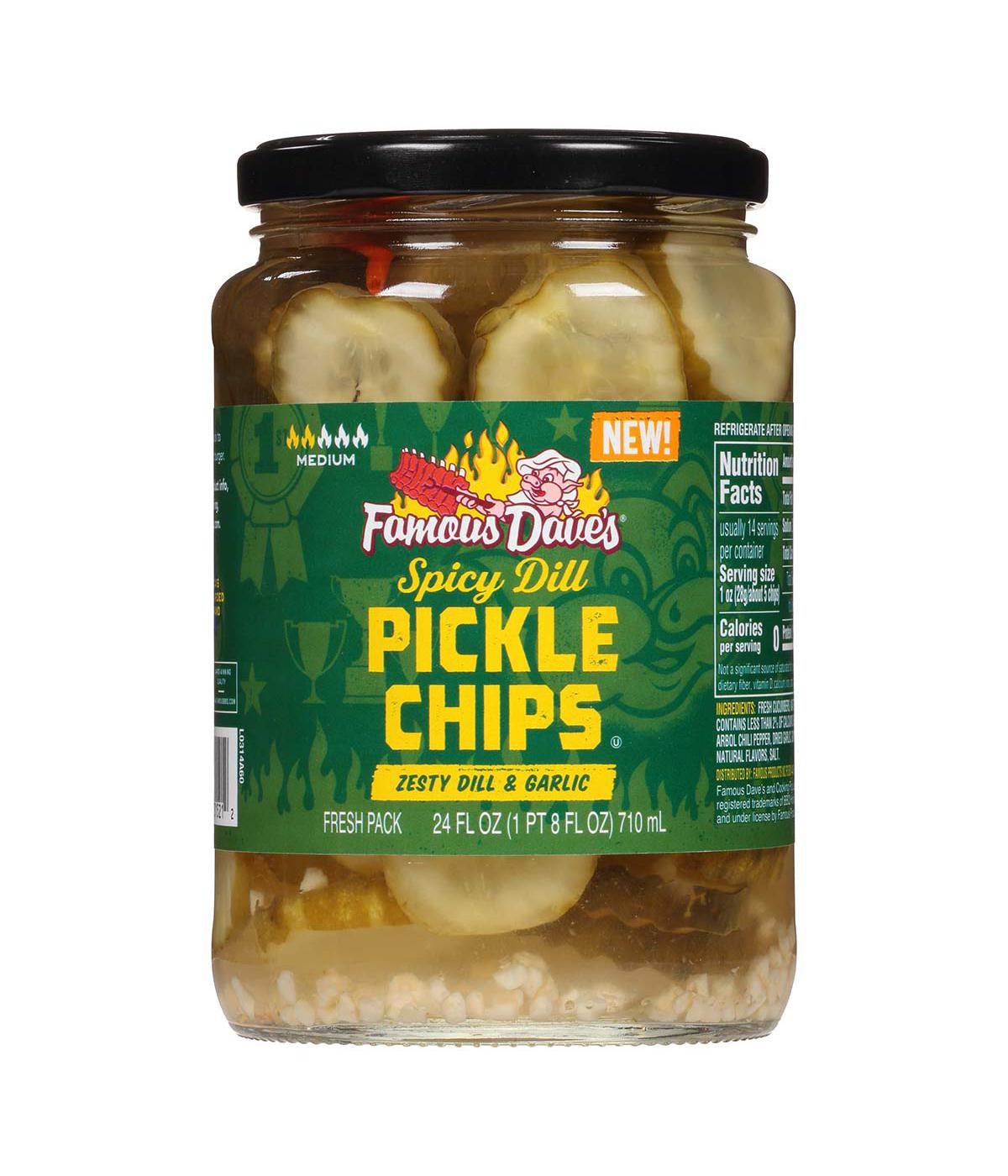 Famous Dave's Spicy Dill Pickle Chips - Shop Pickles & cucumber at H-E-B