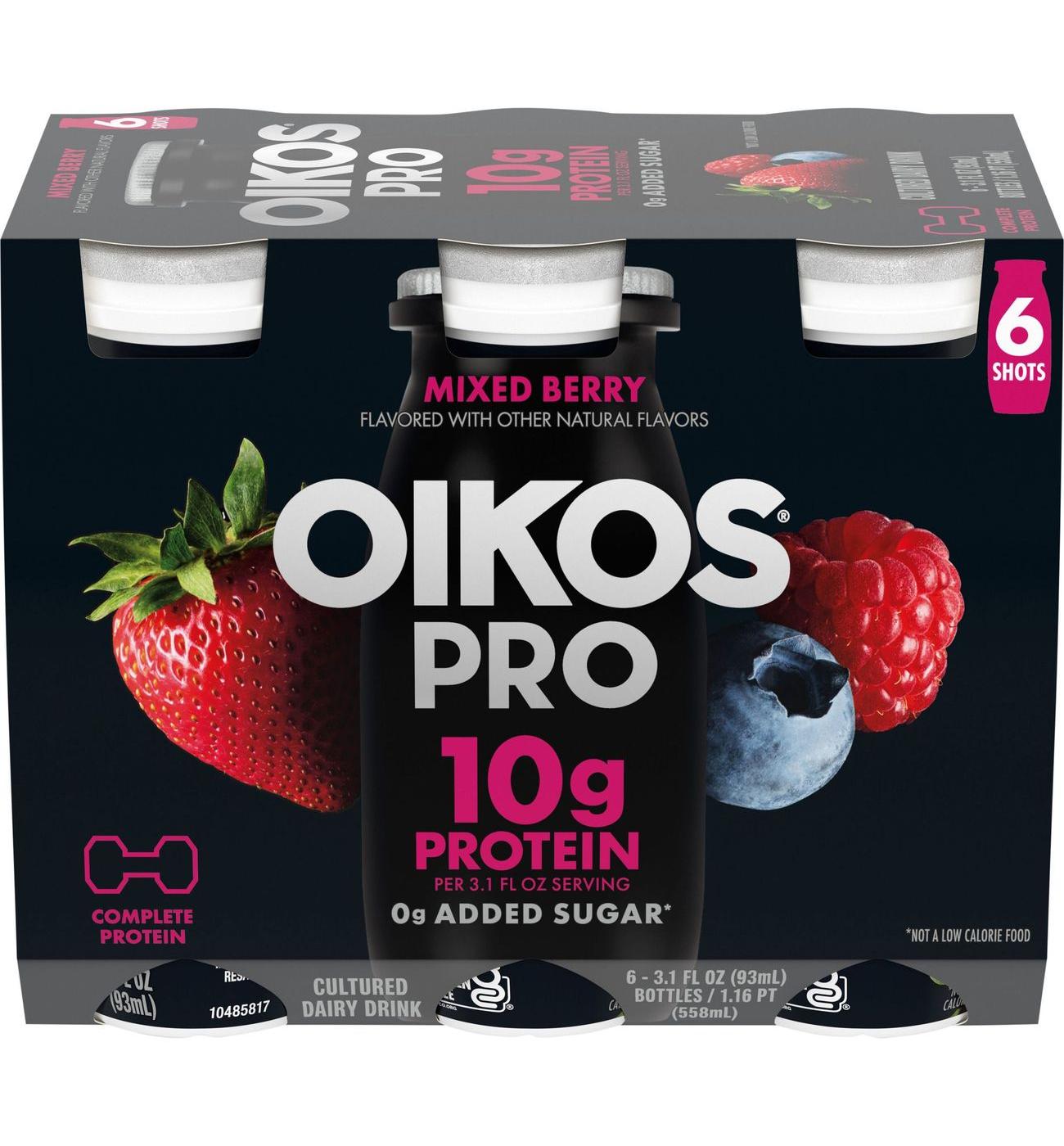 Oikos Pro 10g Protein Mixed Berry Yogurt Drink 3.1 oz Bottles - Shop ...