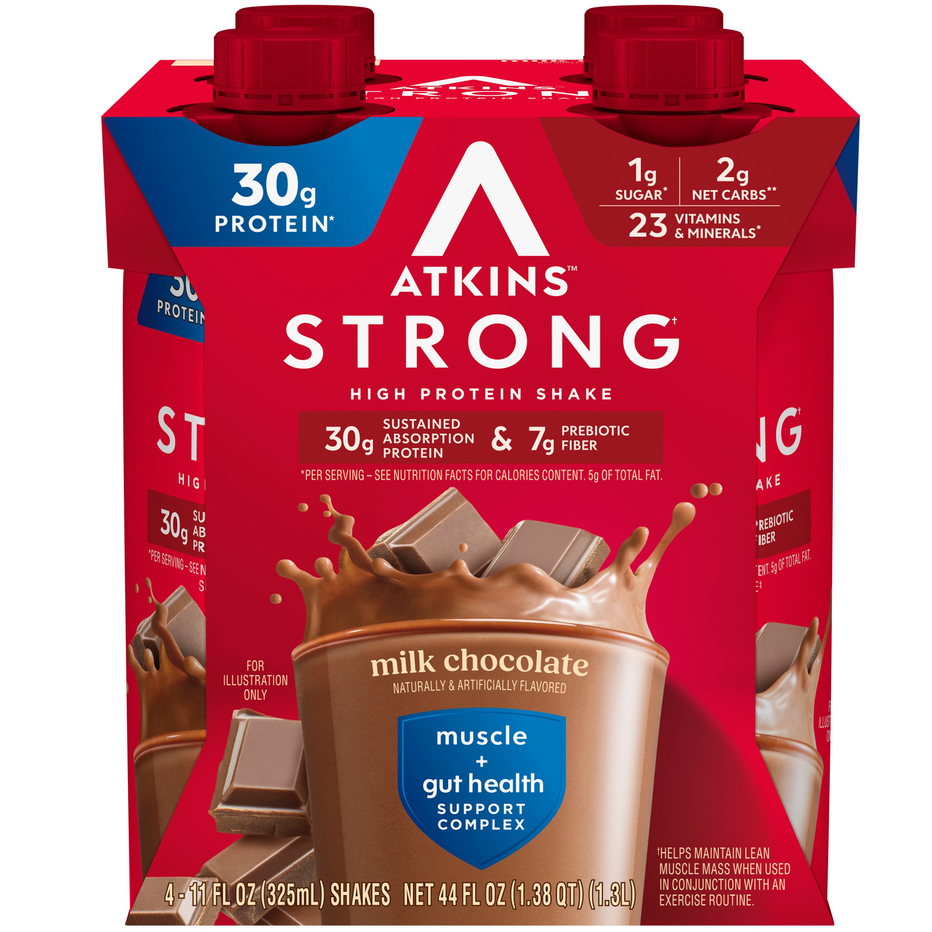 Atkins Strong High Protein Shakes - Milk Chocolate - Shop Diet ...
