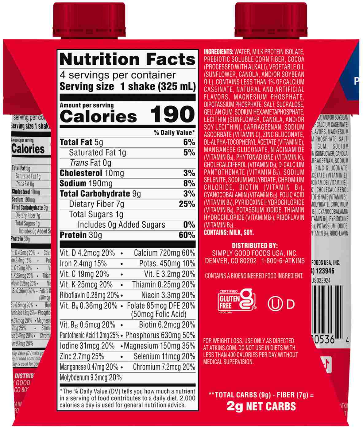 Atkins Strong High Protein Shakes - Milk Chocolate - Shop Diet ...