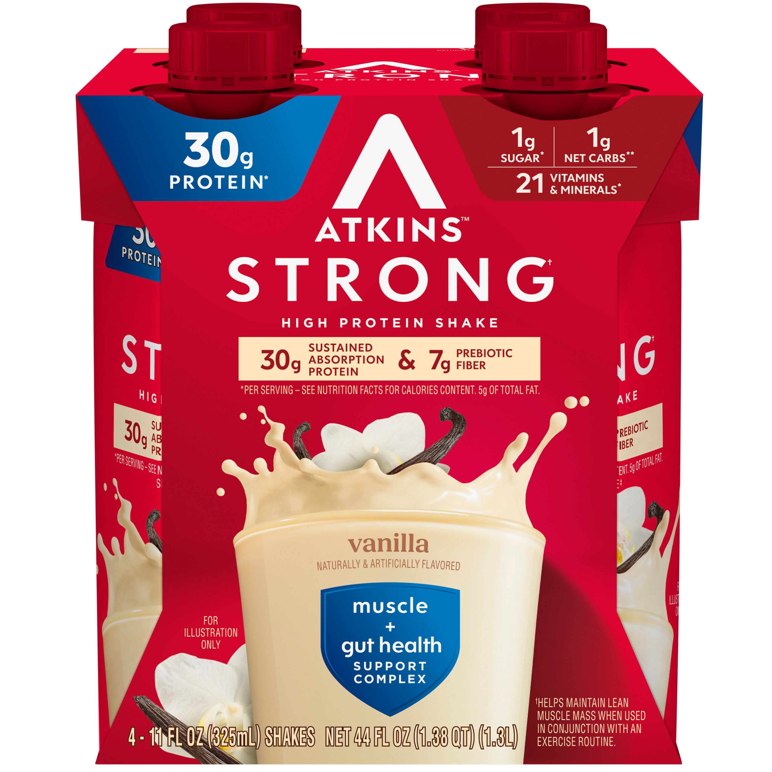 Atkins Strong High Protein Shakes - Vanilla - Shop Diet & fitness at H-E-B