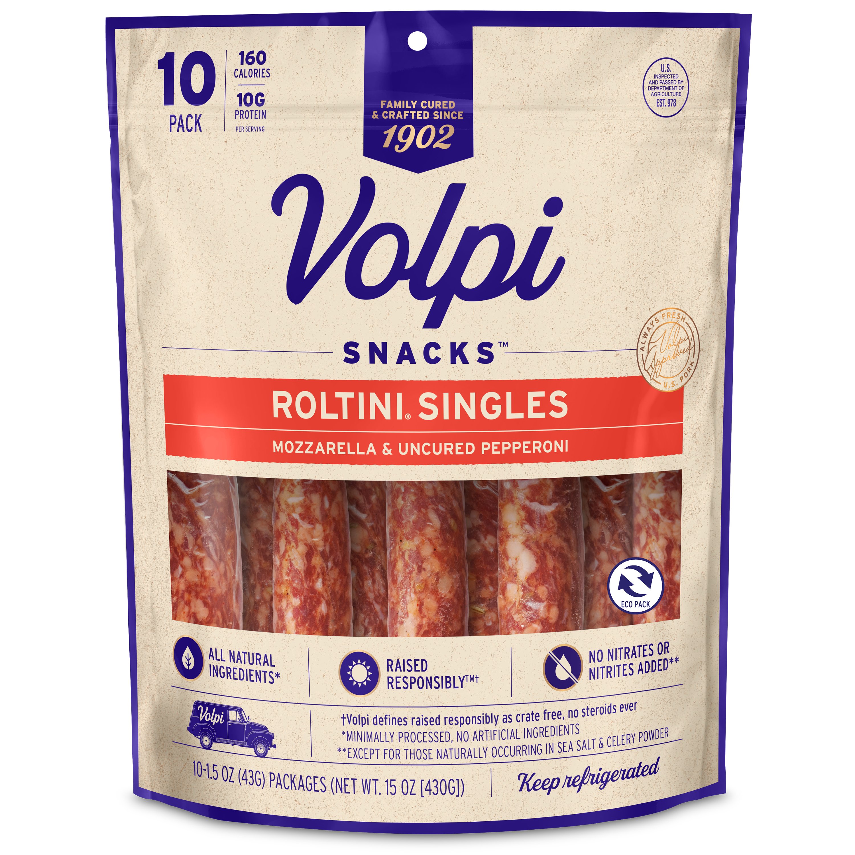 Volpi Roltini Singles with Pepperoni Snack Cheese - Shop Cheese at H-E-B