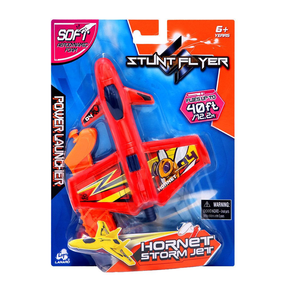 Stunt Flyer Hornet Flying Jet Slingshot Launcher - Assorted - Shop Yard & sandbox toys at H-E-B