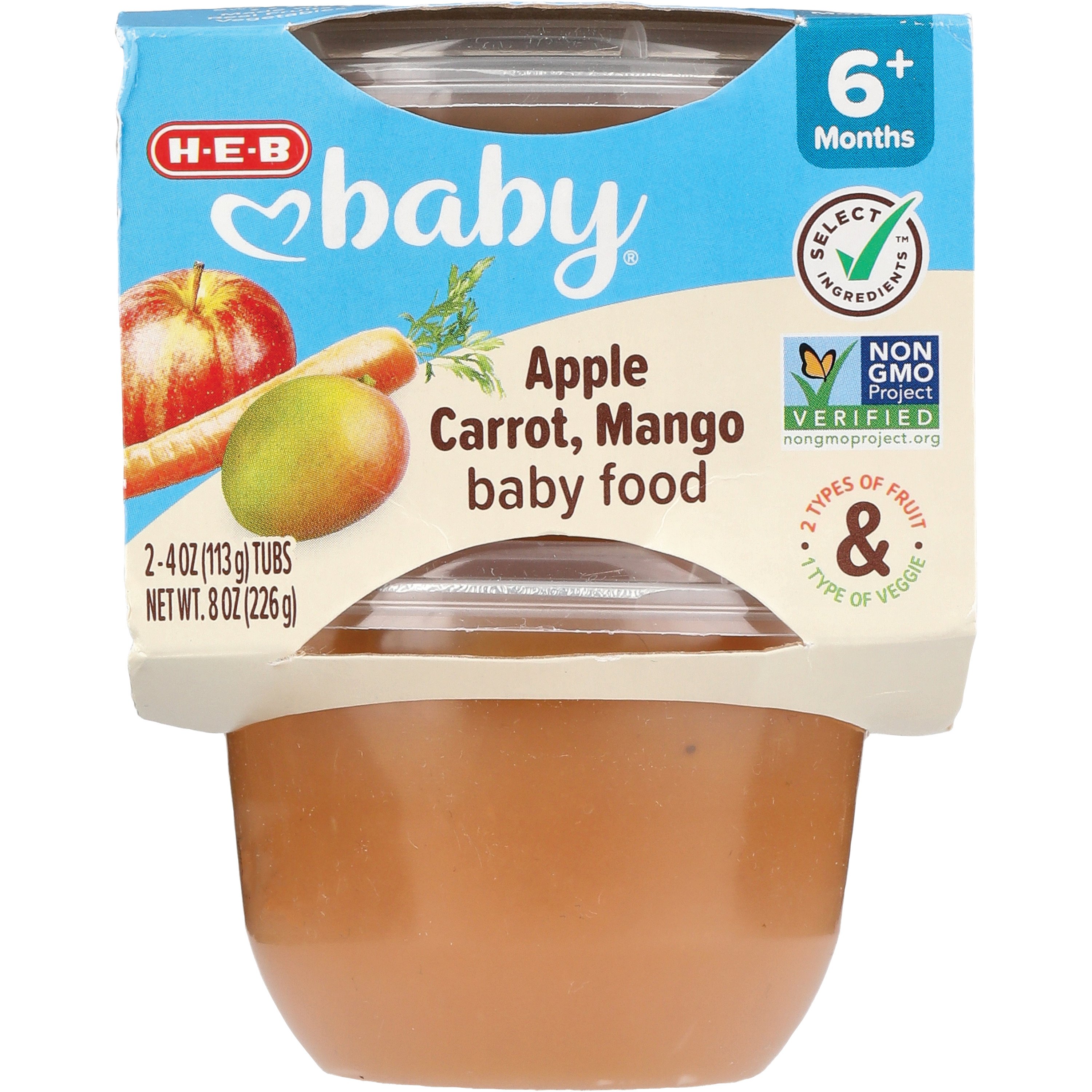H-E-B Baby Food - Apple Carrot Mango, 4 oz Tubs - Shop Baby food at H-E-B