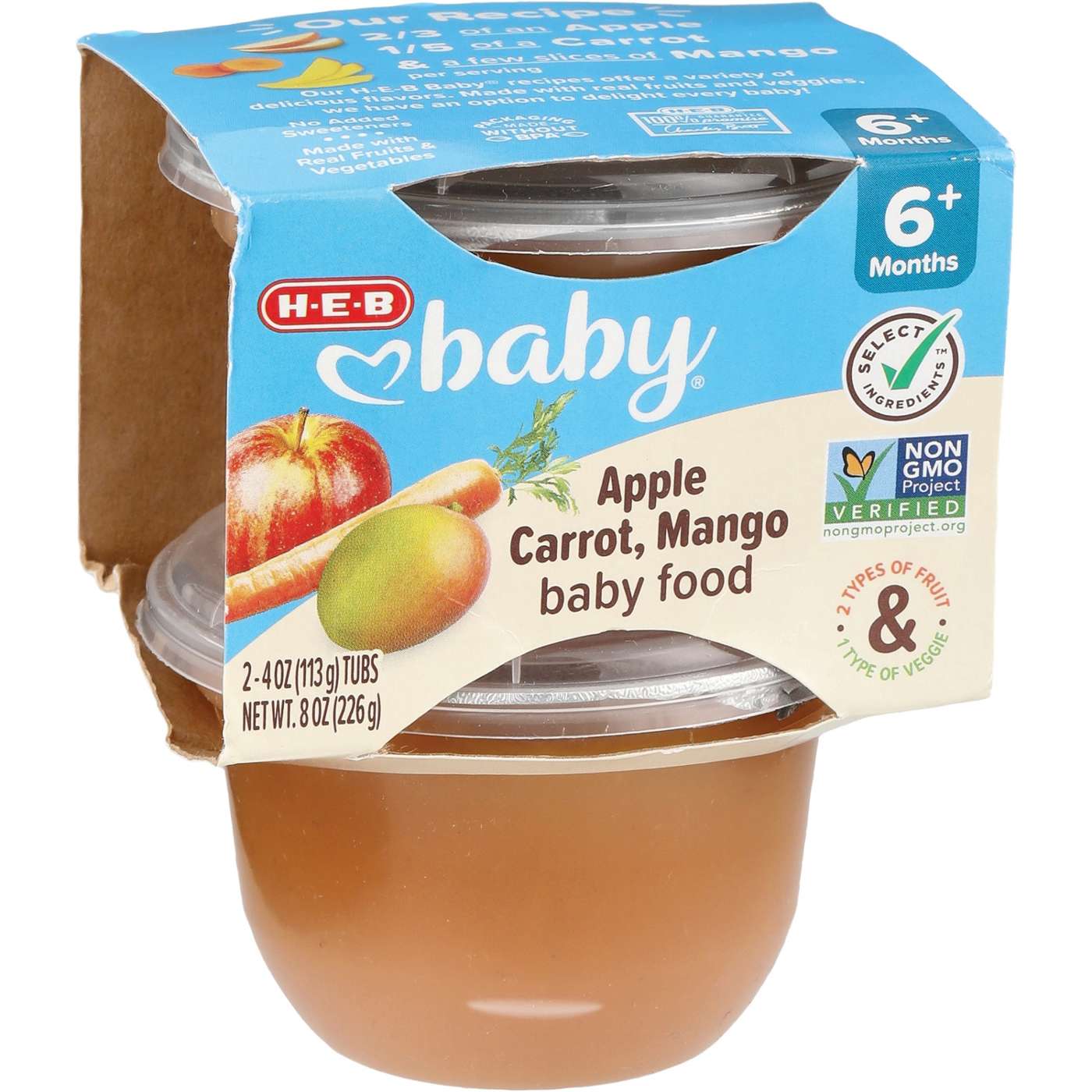H-E-B Baby Food - Apple Carrot Mango, 4 oz Tubs - Shop Baby food at H-E-B