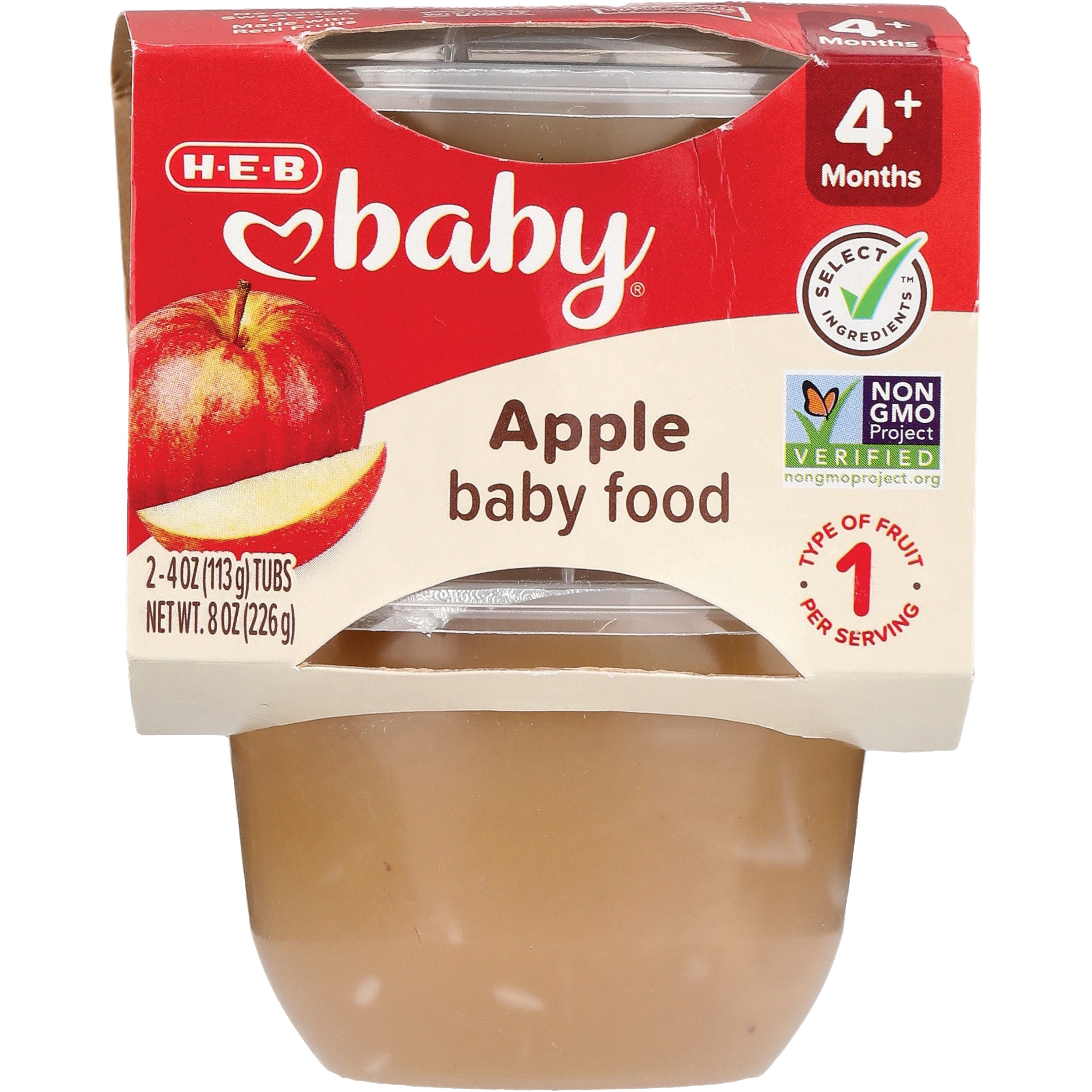 H-E-B Baby Food - Apple, 4 oz Tubs - Shop Baby food at H-E-B