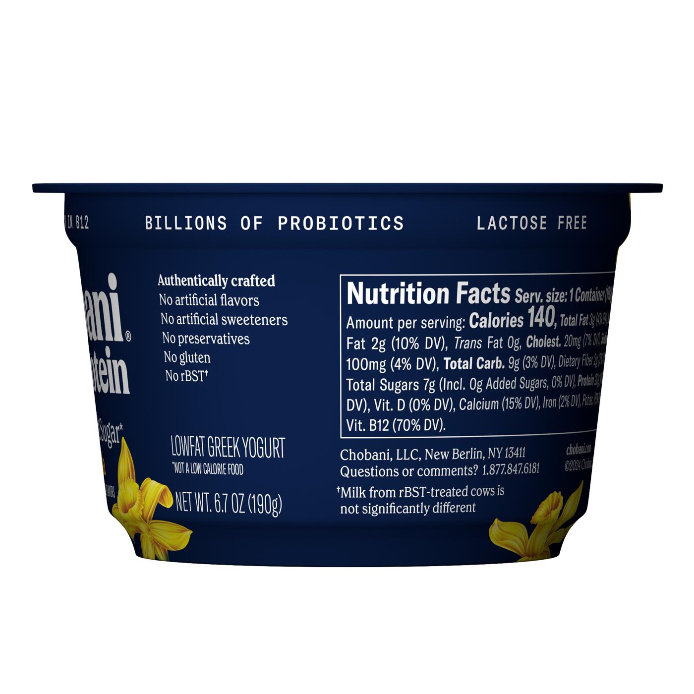 Chobani 20G Protein Zero Sugar Added Greek Yogurt - Vanilla - Shop ...