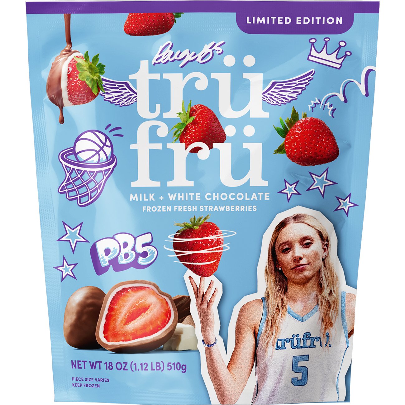Tru Fru Frozen Strawberries - Milk + White Chocolate, Family Size ...