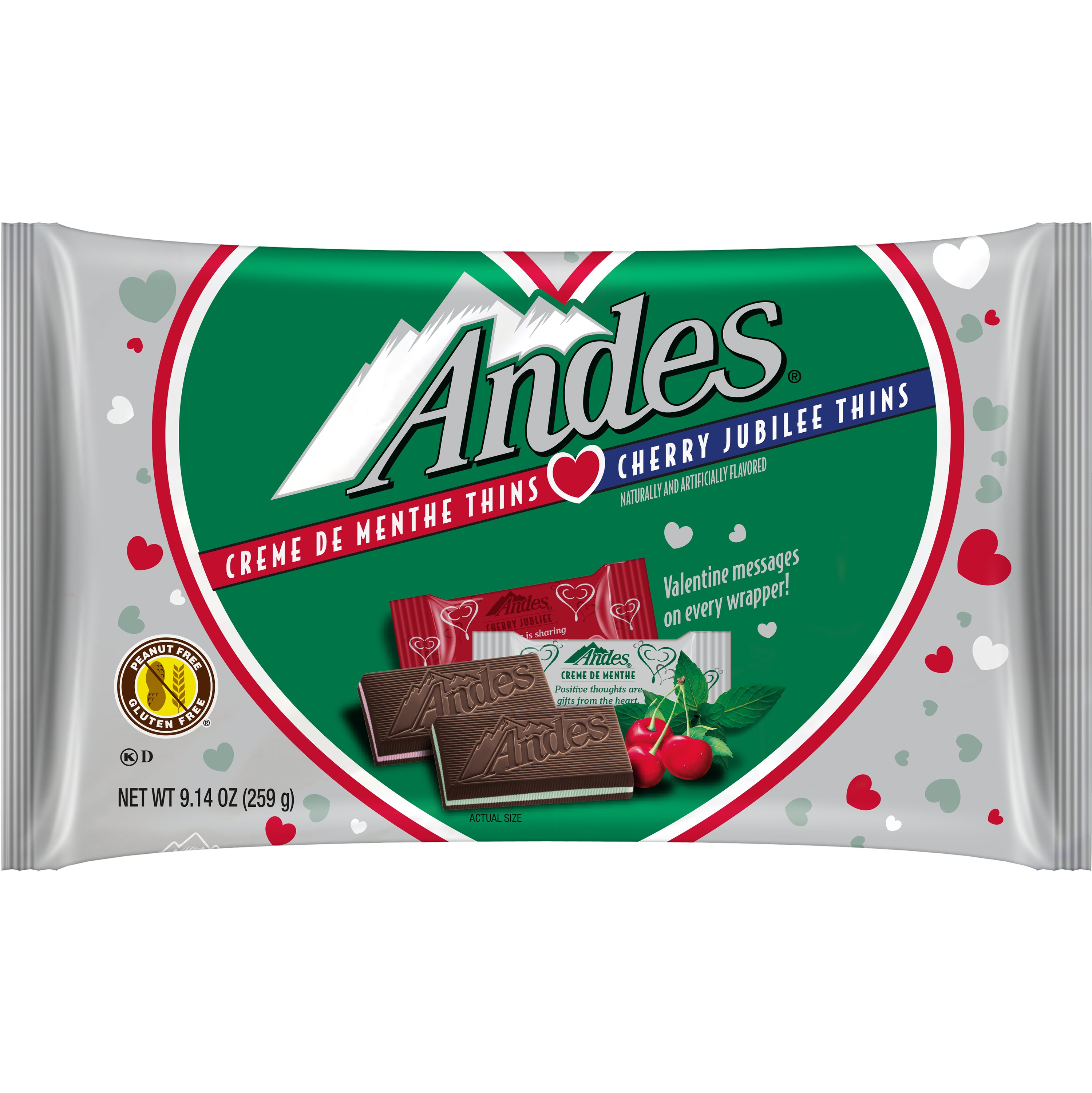 Andes Creme De Menthe & Cherry Jubilee Thins Valentine's Candy - Shop ...